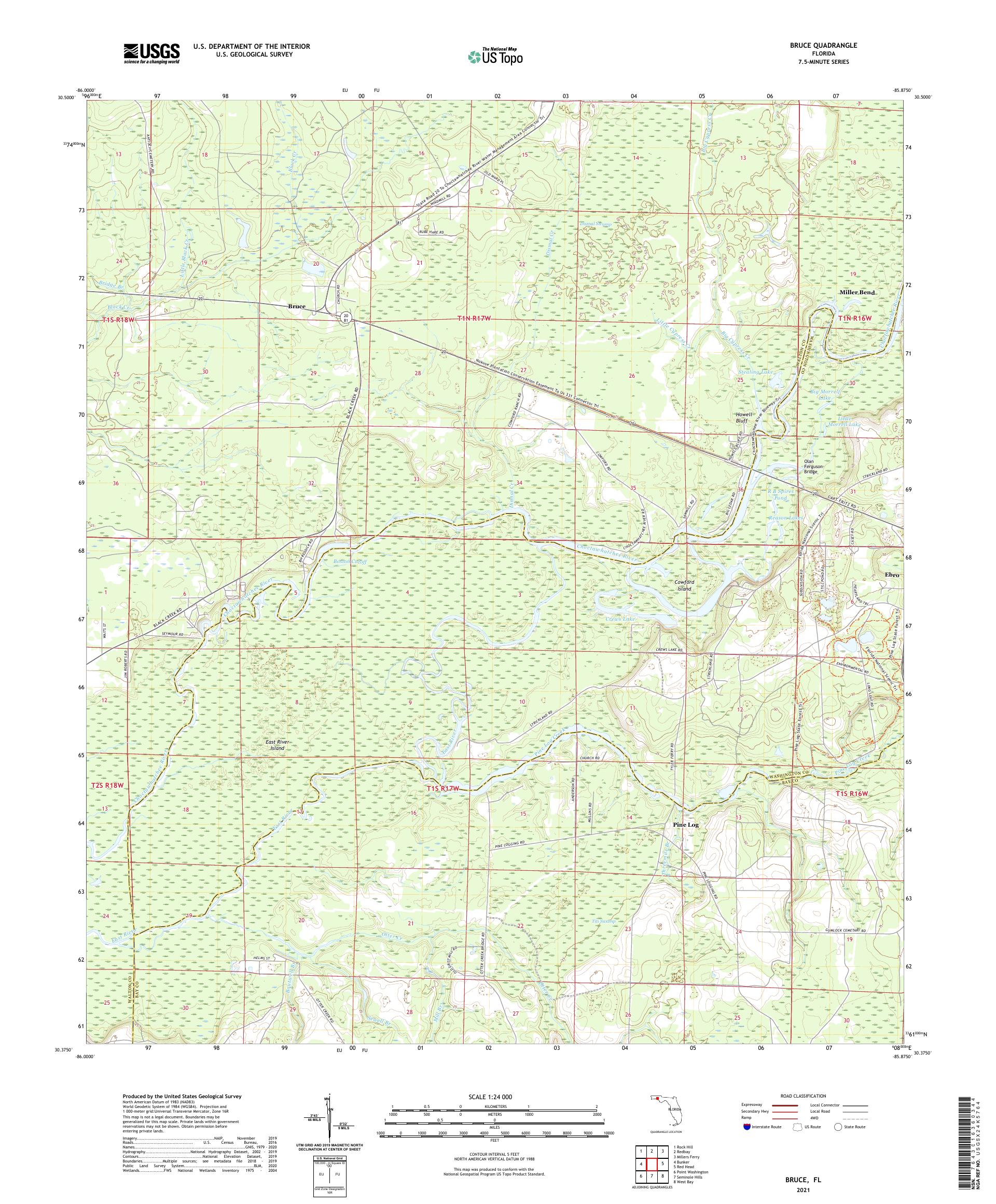 Bruce Florida US Topo Map – MyTopo Map Store
