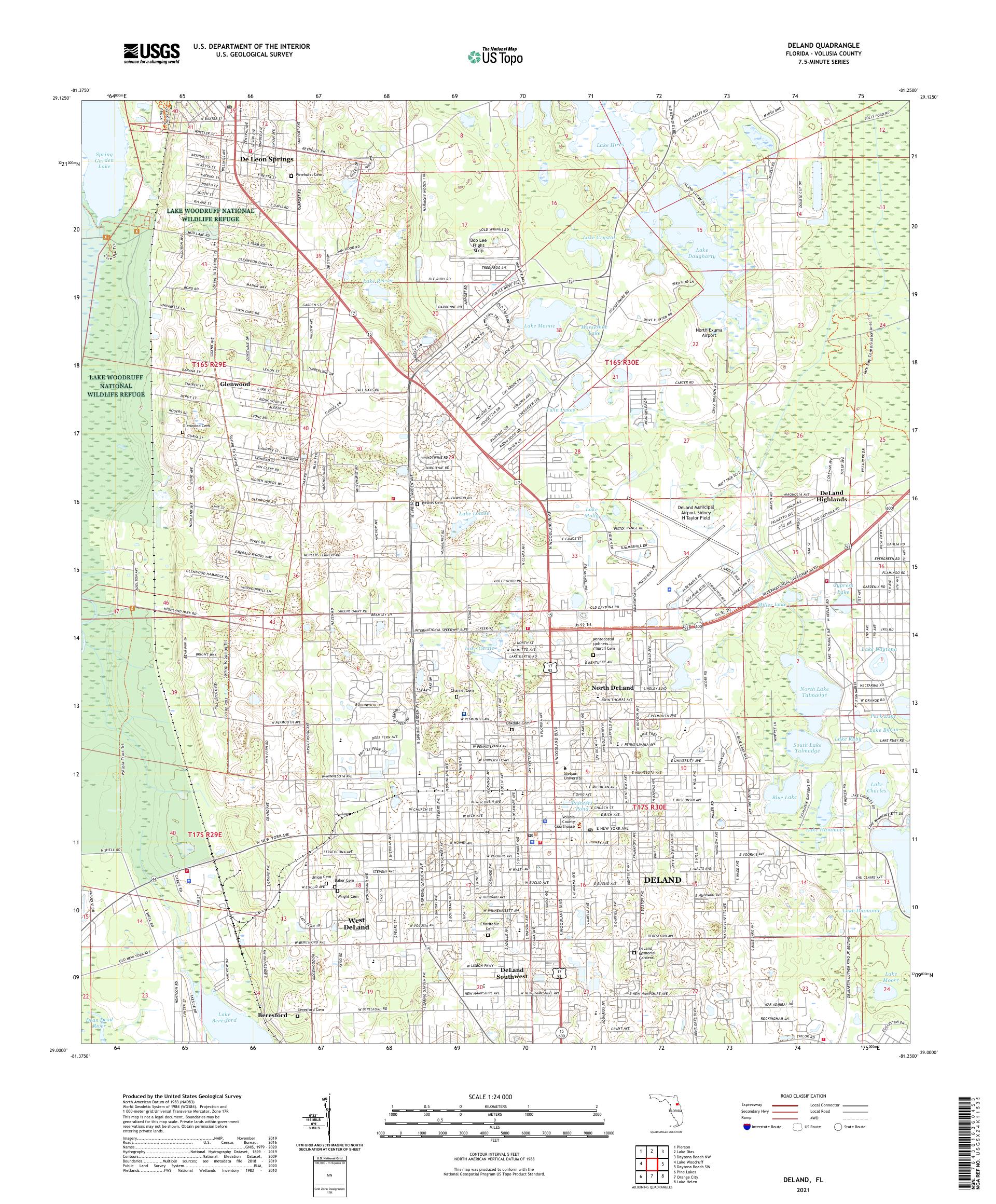 DeLand Florida US Topo Map – MyTopo Map Store