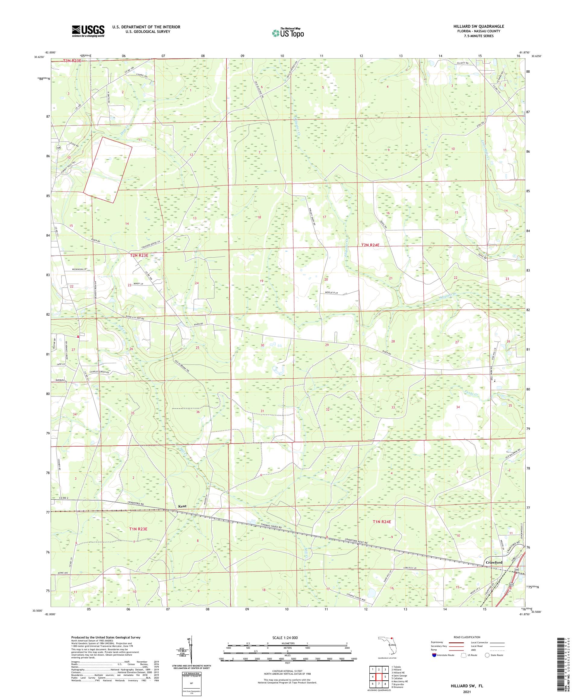 Hilliard SW Florida US Topo Map – MyTopo Map Store