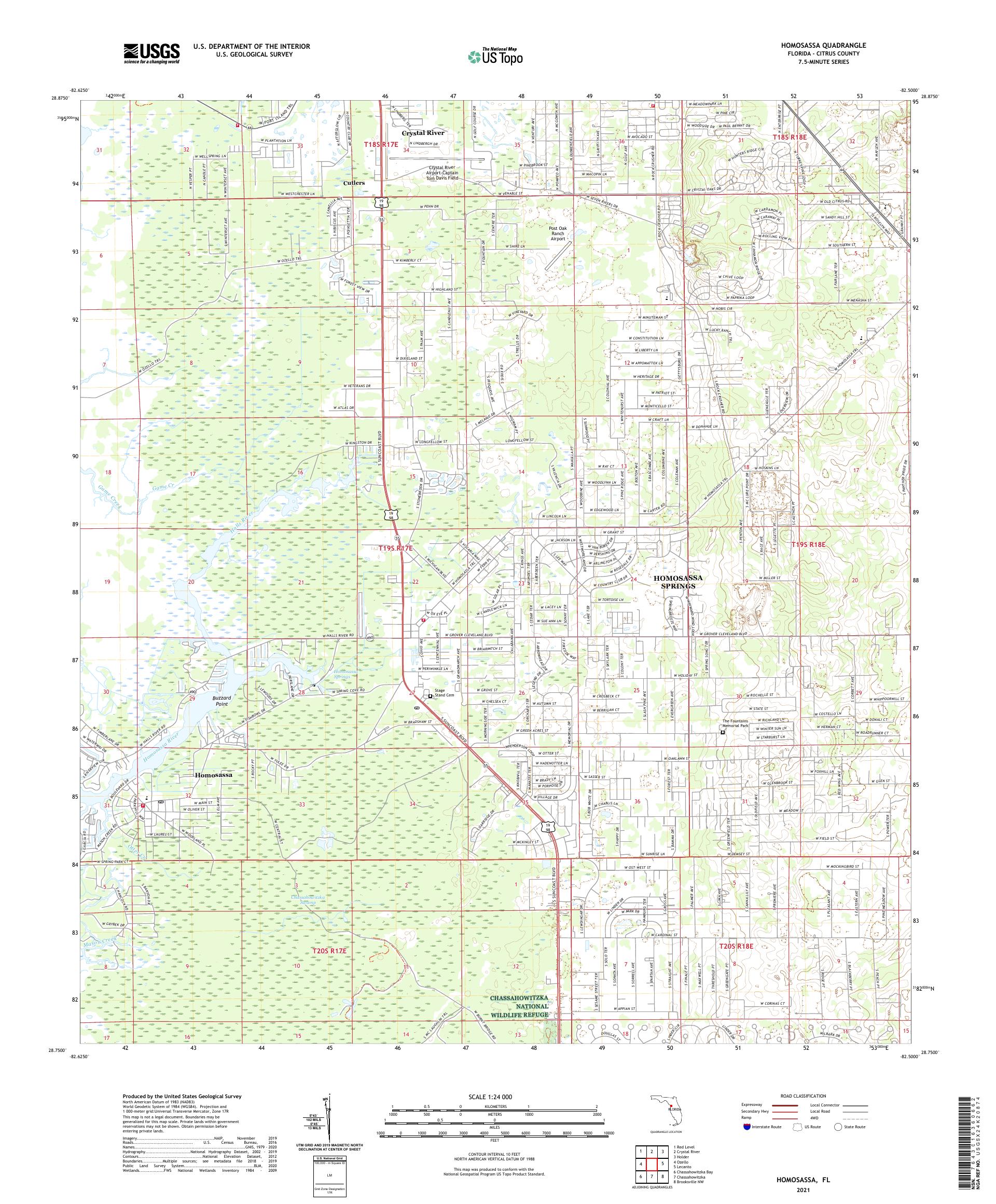 Homosassa Florida US Topo Map – MyTopo Map Store