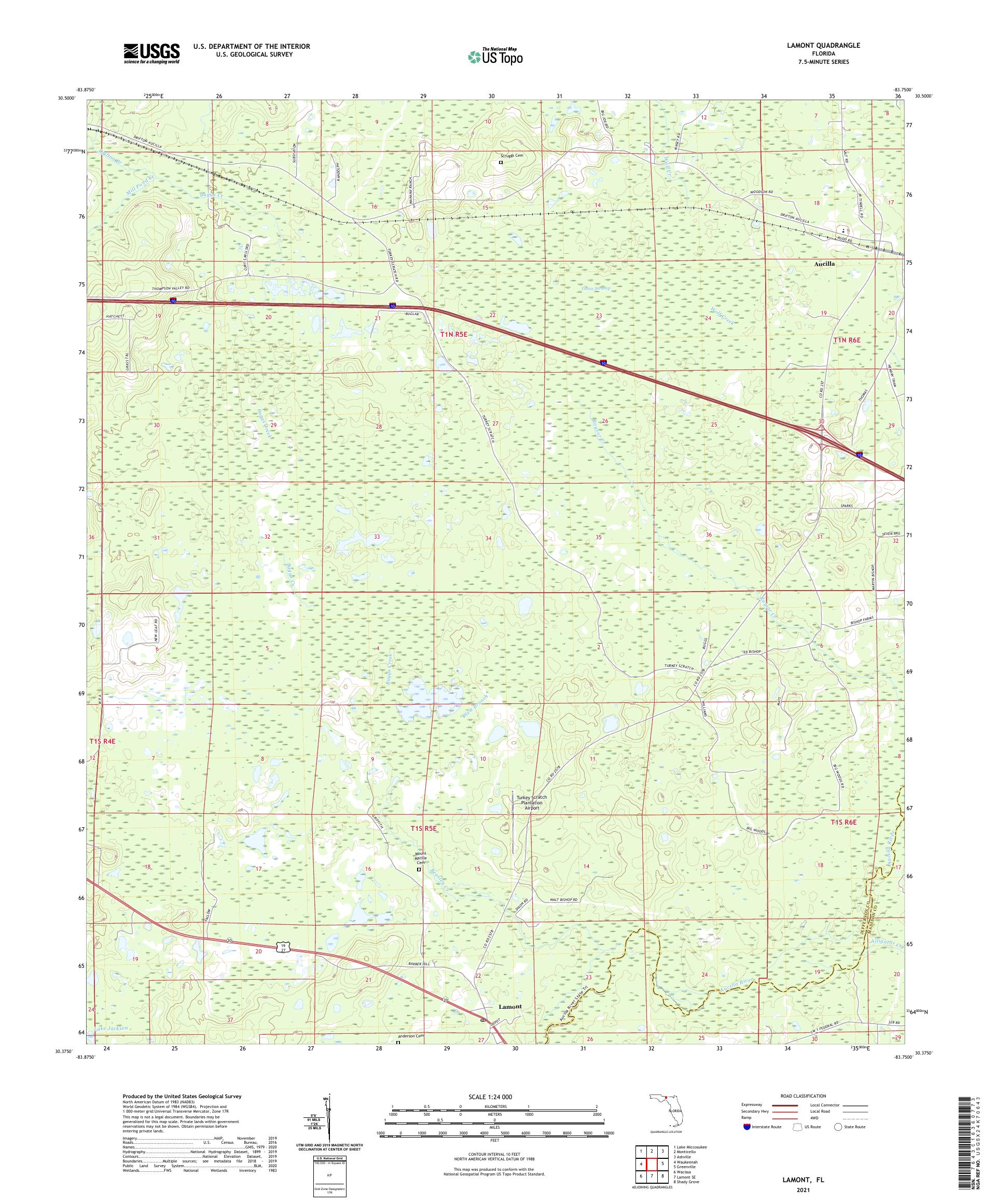 Lamont Florida US Topo Map – MyTopo Map Store