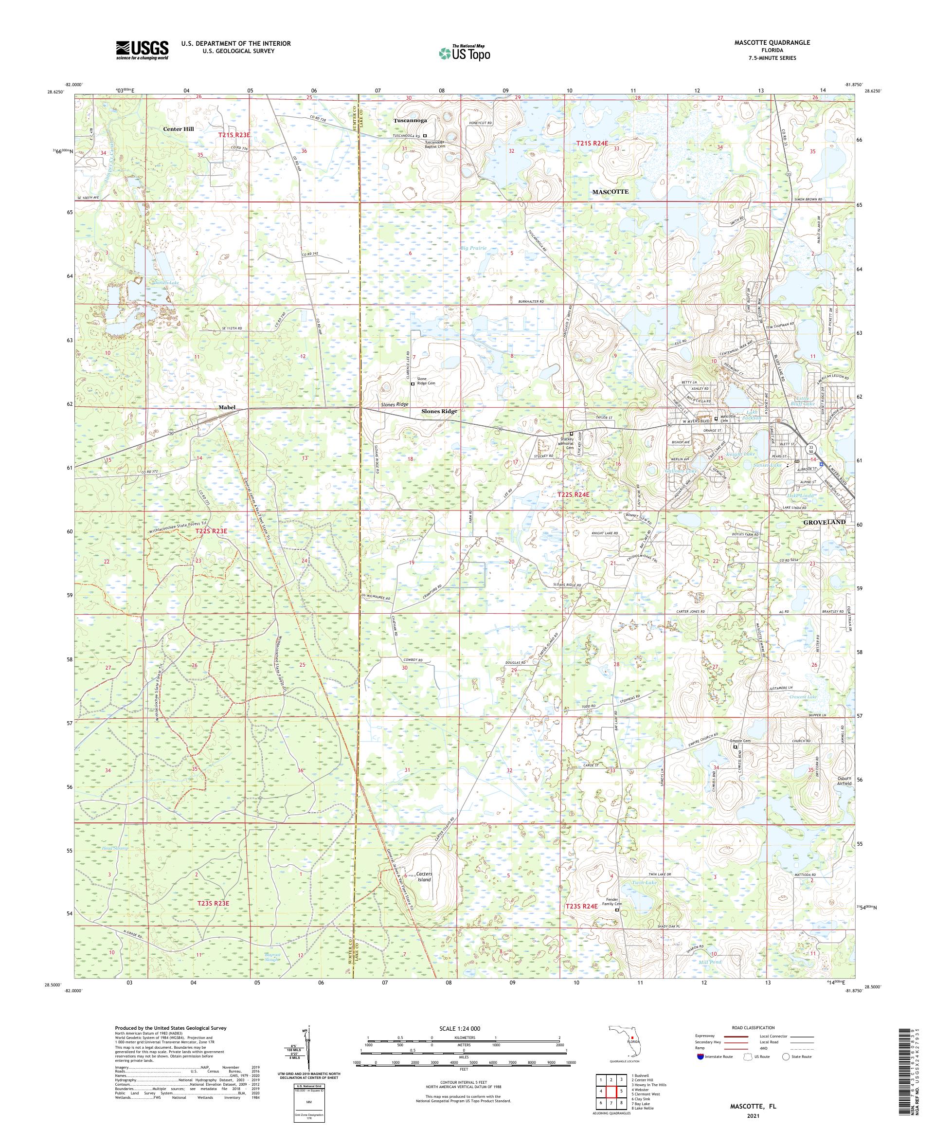 Mascotte Florida US Topo Map – MyTopo Map Store