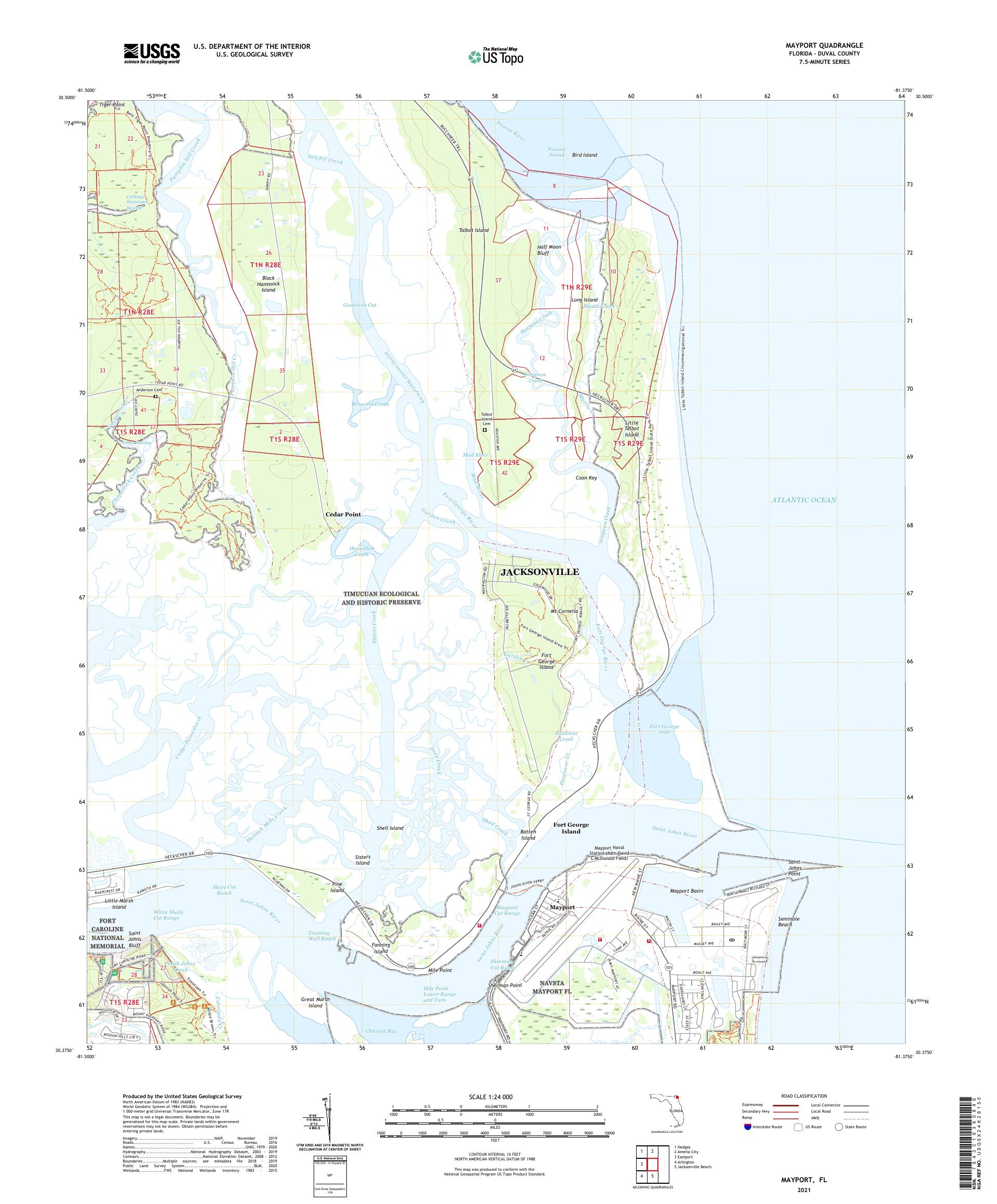 Mayport Florida US Topo Map – MyTopo Map Store