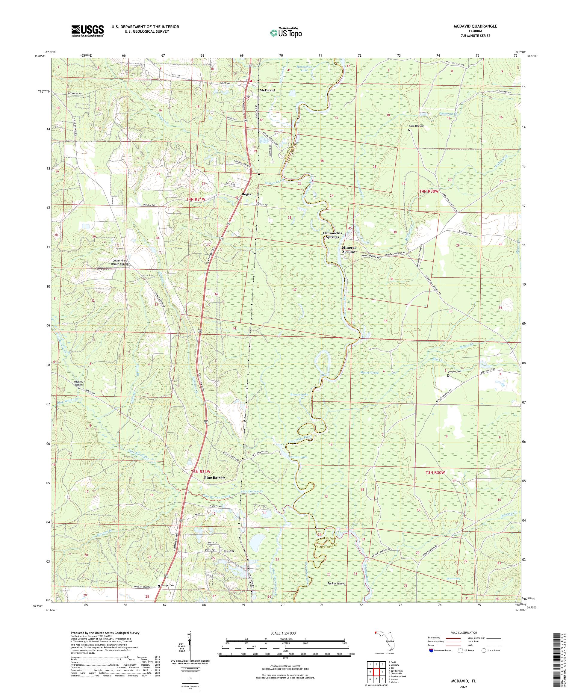 McDavid Florida US Topo Map – MyTopo Map Store