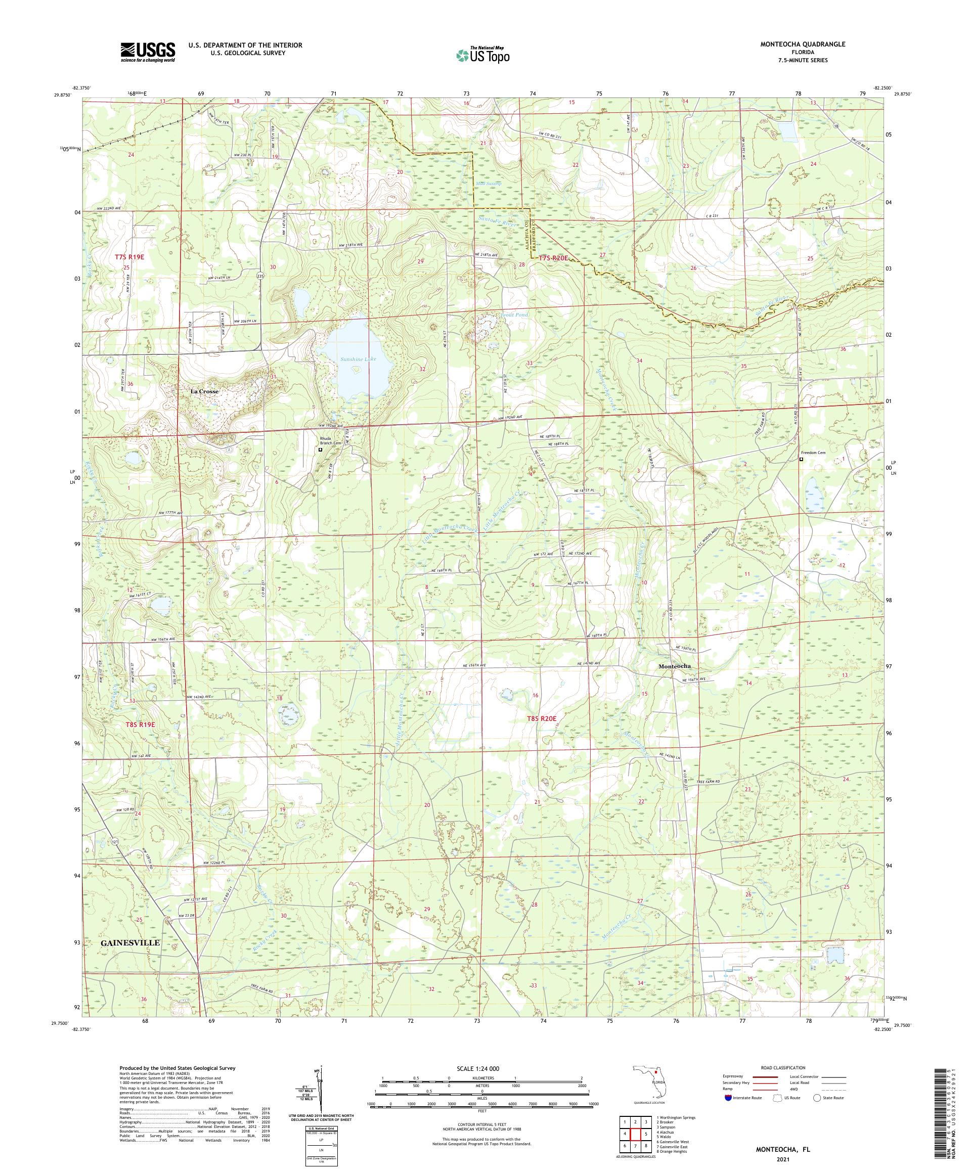 Monteocha Florida US Topo Map – MyTopo Map Store