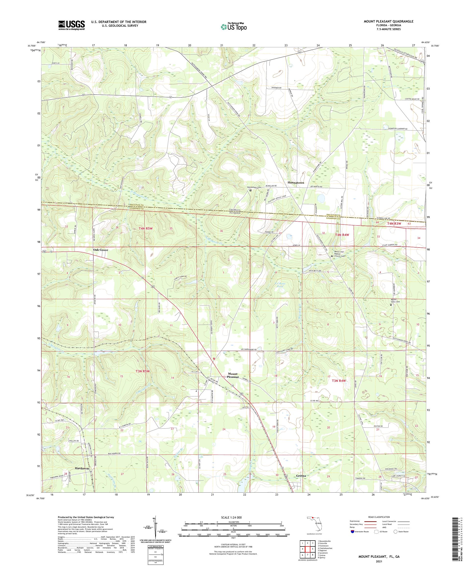 Mount Pleasant Florida US Topo Map – MyTopo Map Store