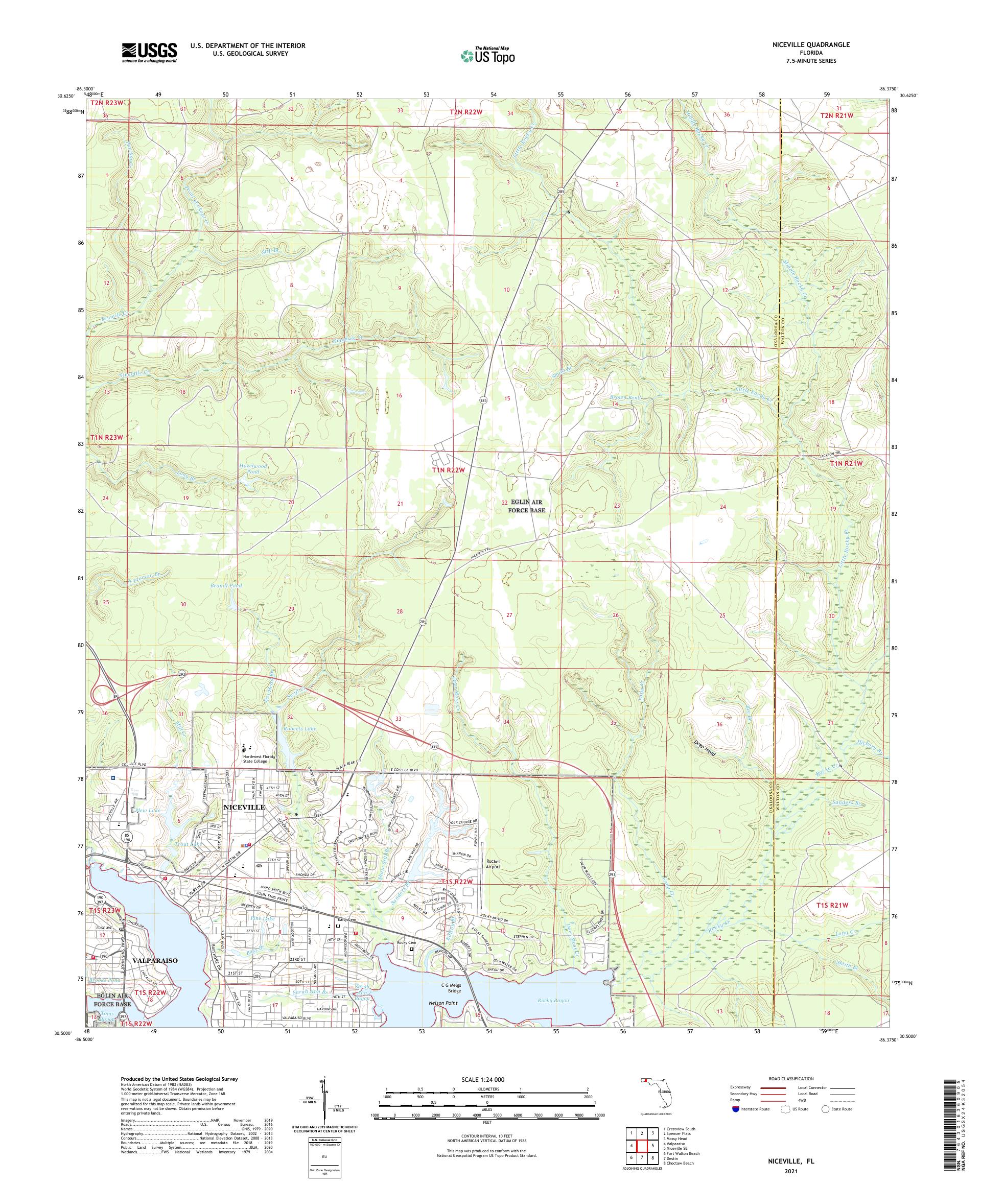Niceville Florida US Topo Map – MyTopo Map Store