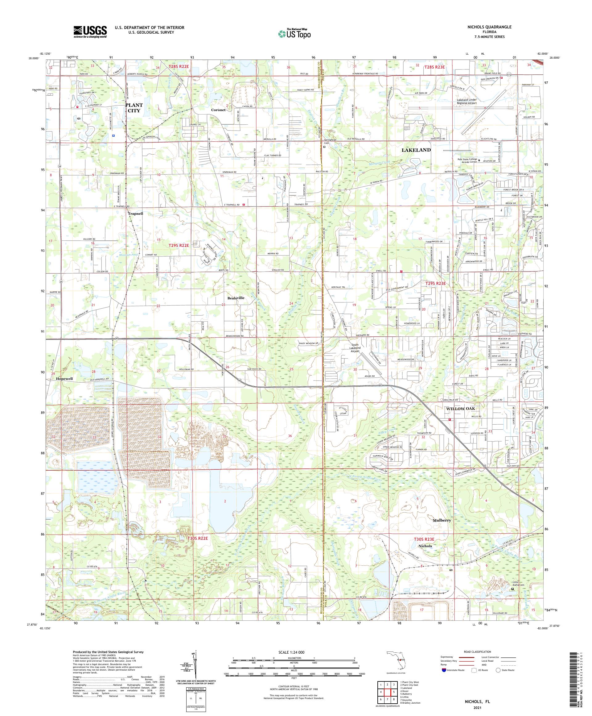 Nichols Florida US Topo Map – MyTopo Map Store