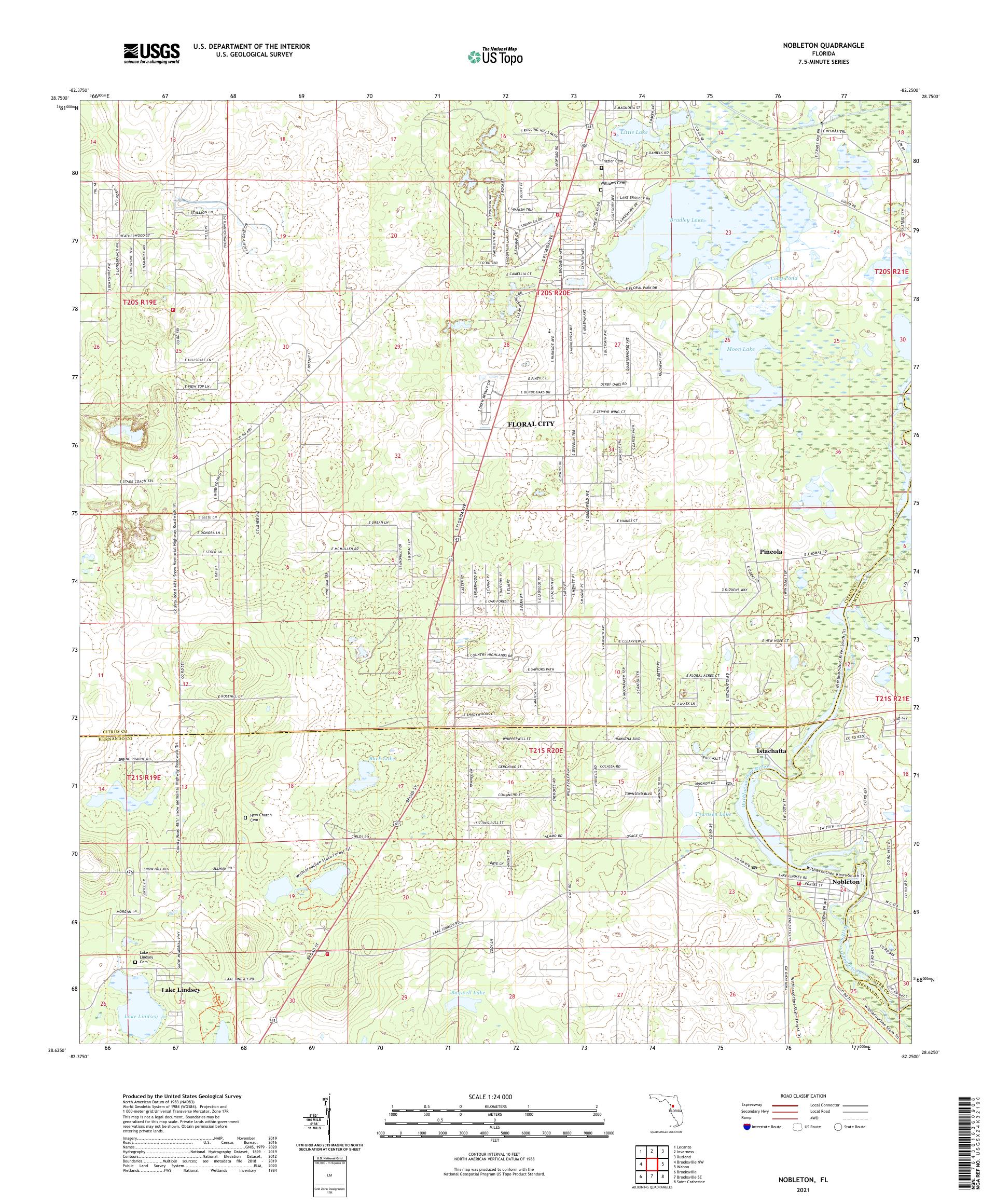 Nobleton Florida US Topo Map – MyTopo Map Store