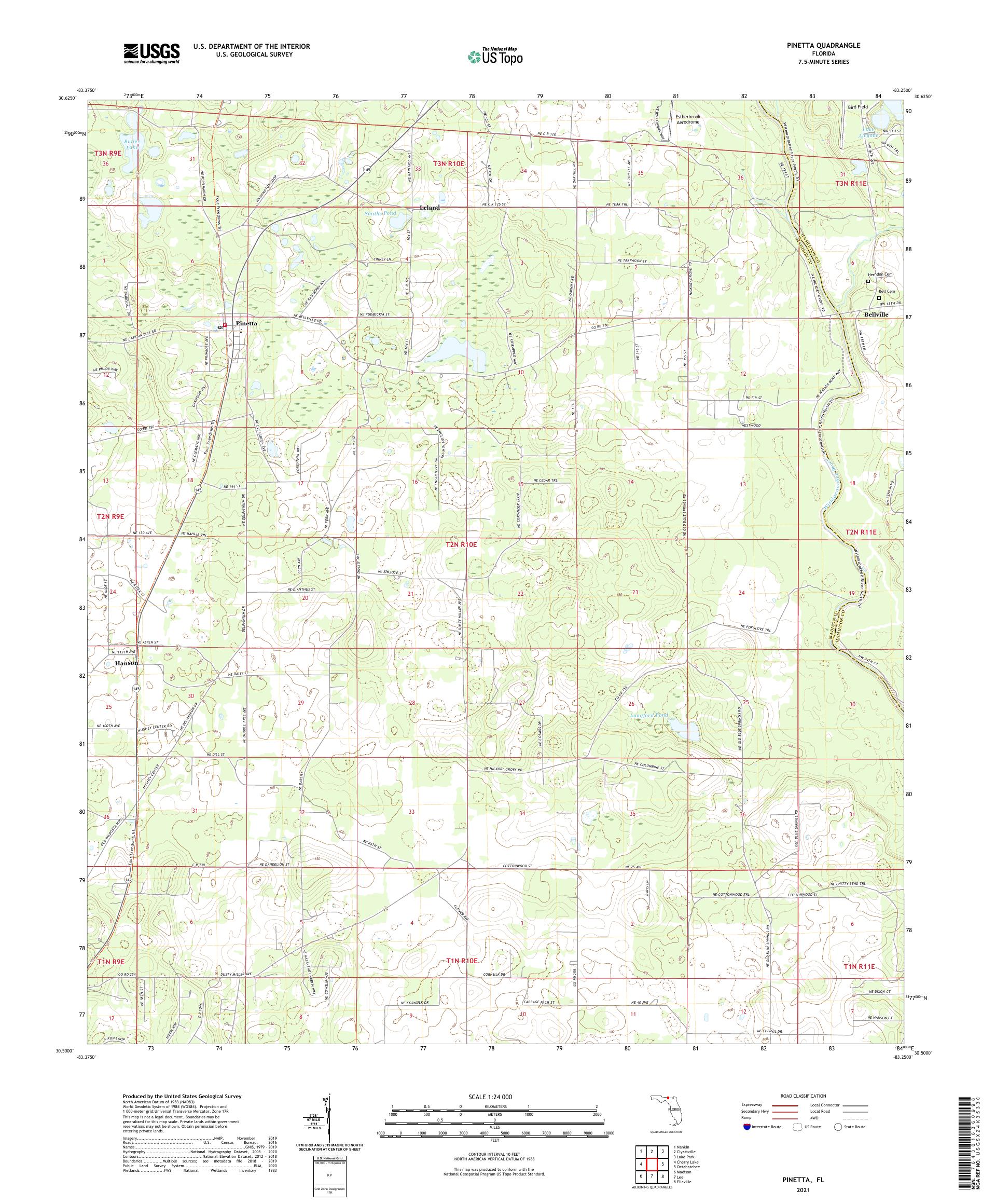 Pinetta Florida US Topo Map – MyTopo Map Store