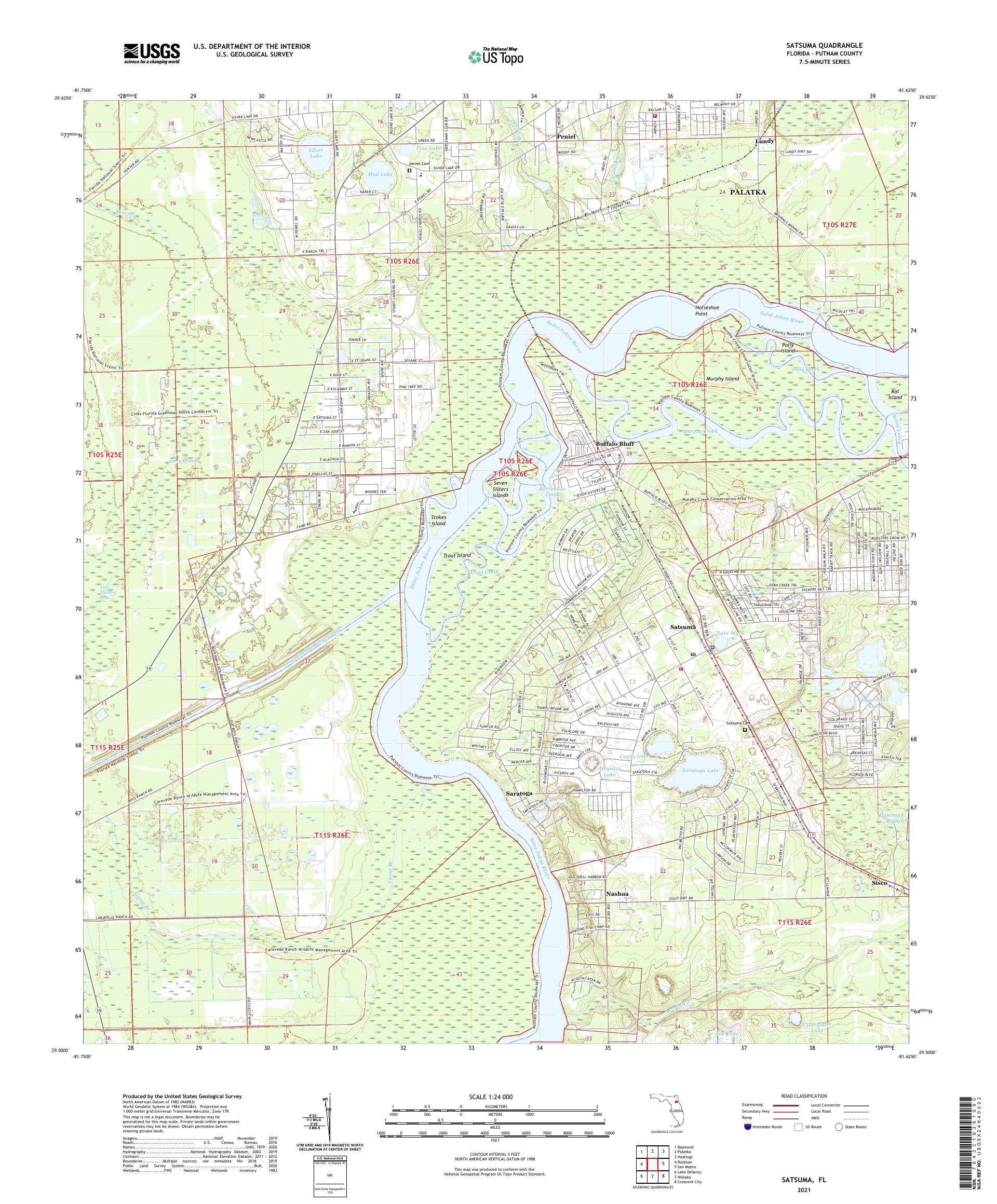 Satsuma Florida US Topo Map – MyTopo Map Store