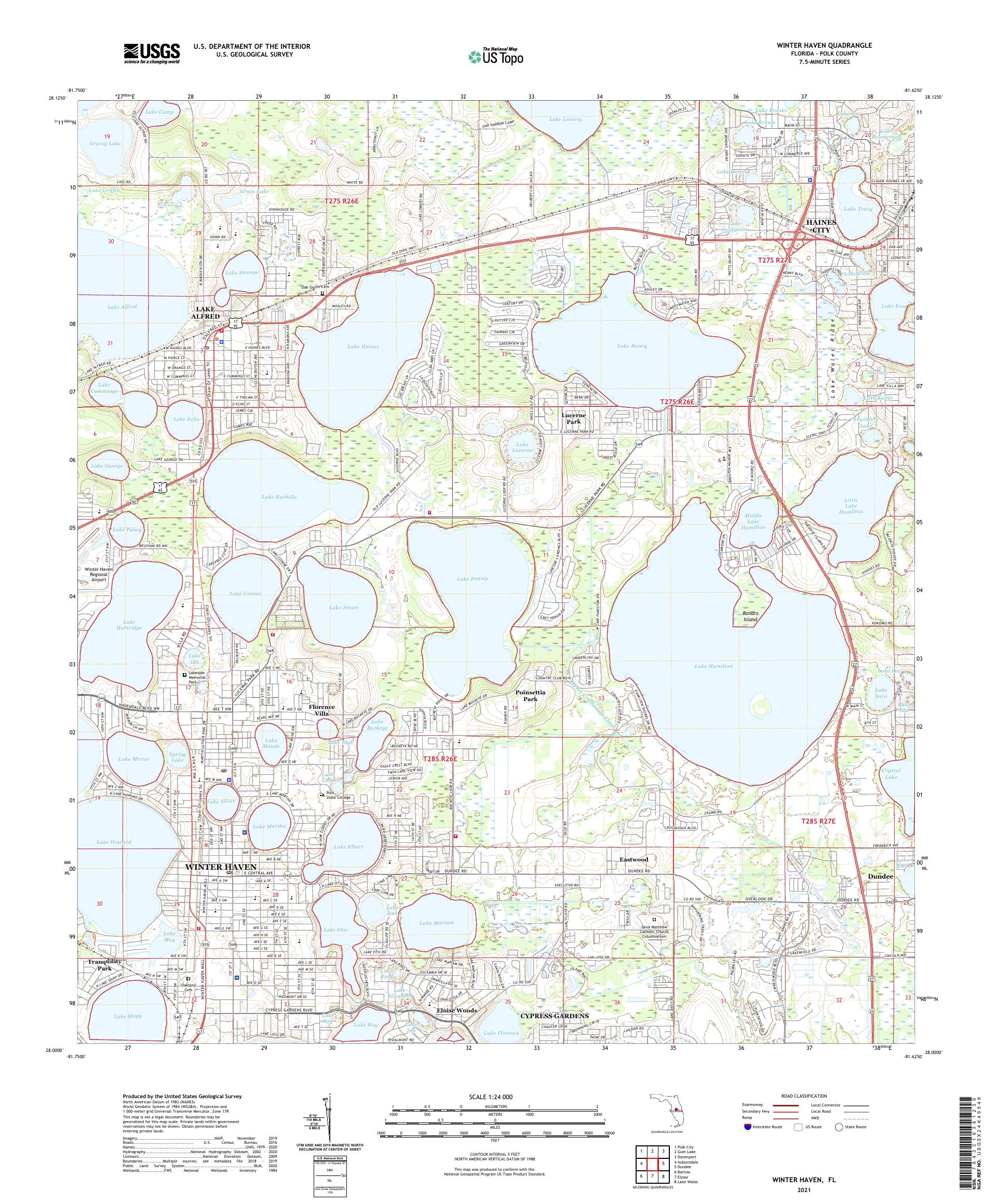 Winter Haven Florida US Topo Map – MyTopo Map Store