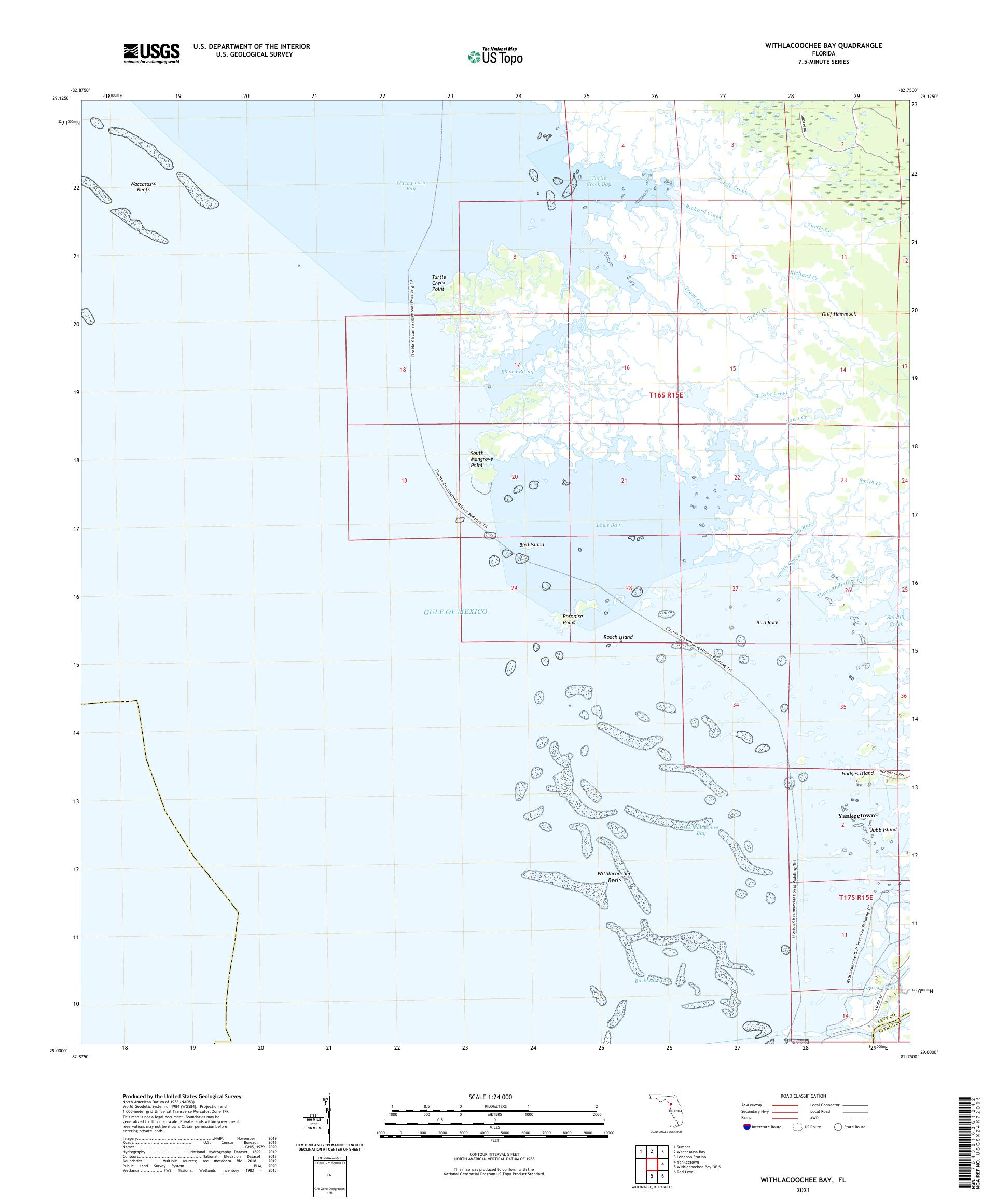 Withlacoochee Bay Florida US Topo Map – MyTopo Map Store