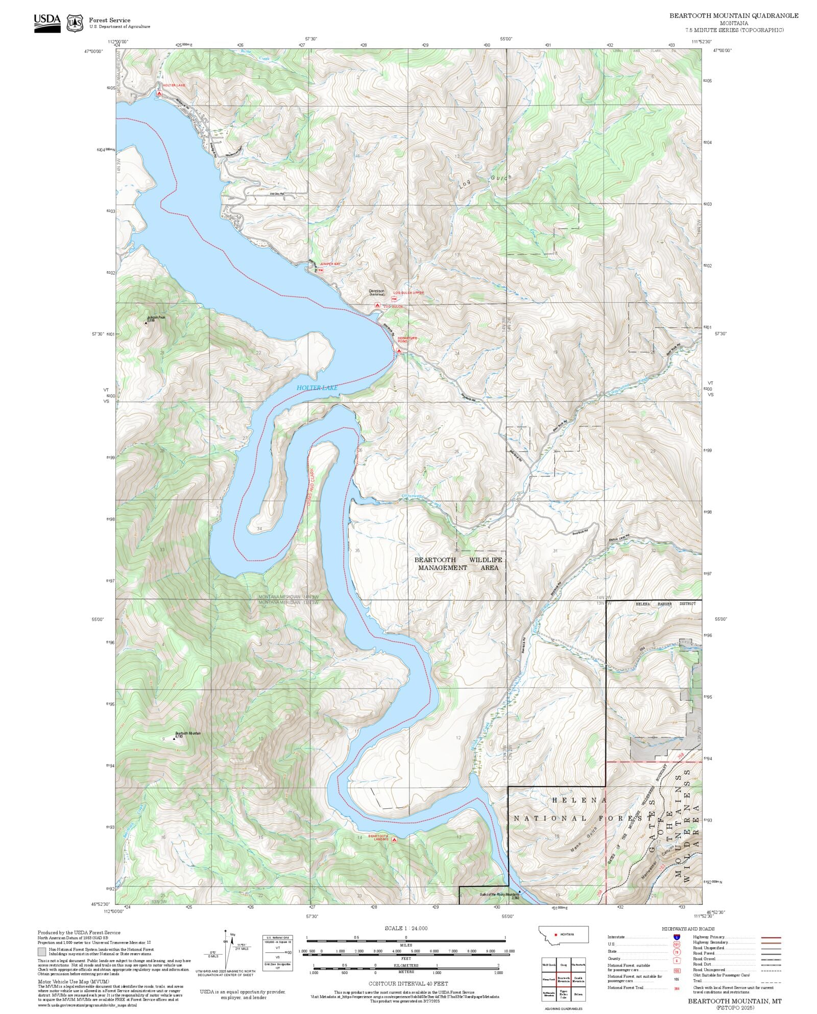 2025 Forest Service Topo Map of Beartooth Mountain Montana – MyTopo Map ...
