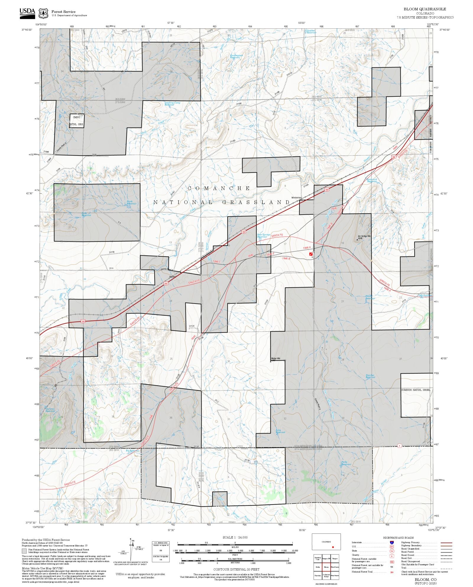2025 Forest Service Topo Map of Bloom Colorado – MyTopo Map Store