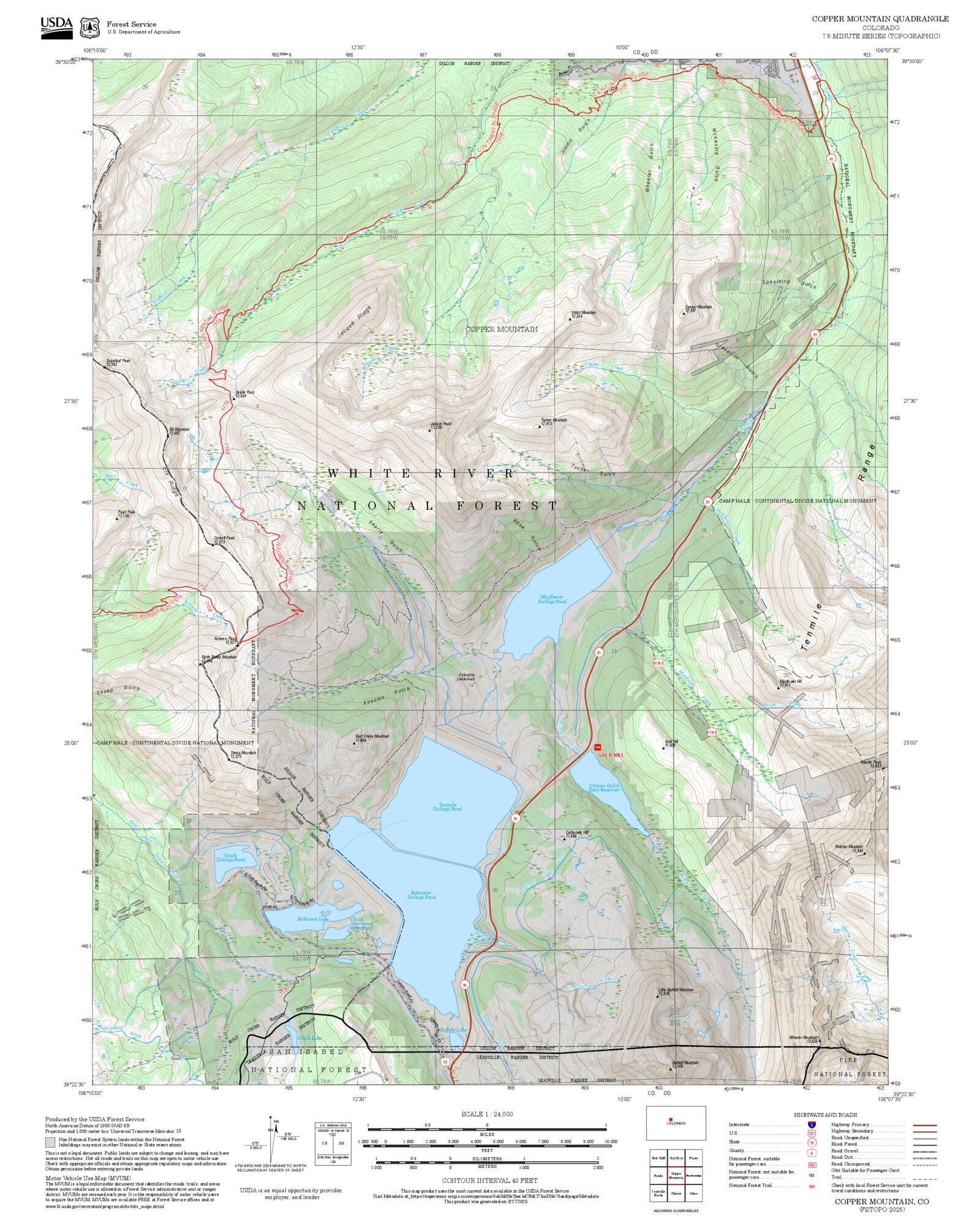 2025 Forest Service Topo Map of Copper Mountain Colorado – MyTopo Map Store