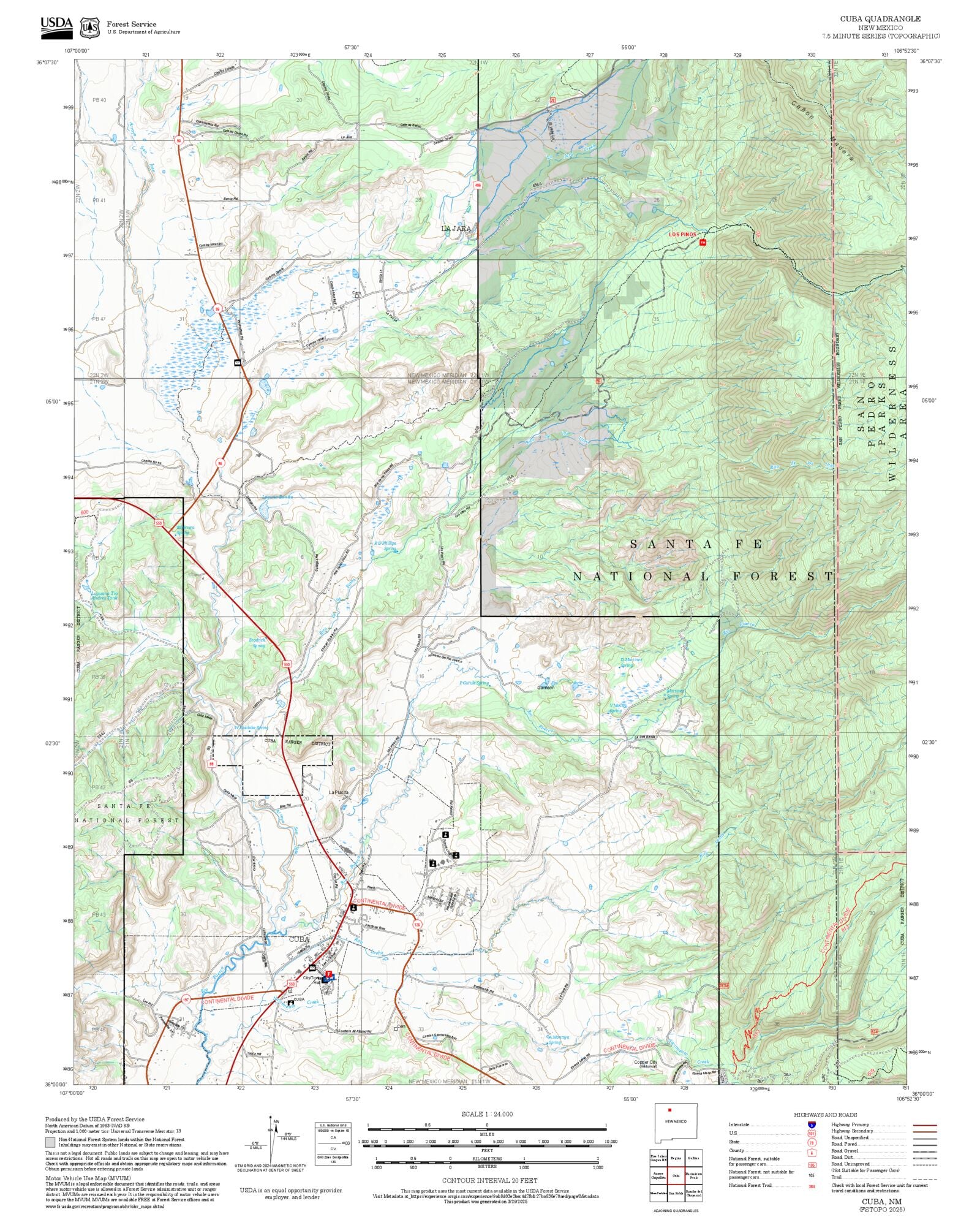 2025 Forest Service Topo Map of Cuba New Mexico – MyTopo Map Store