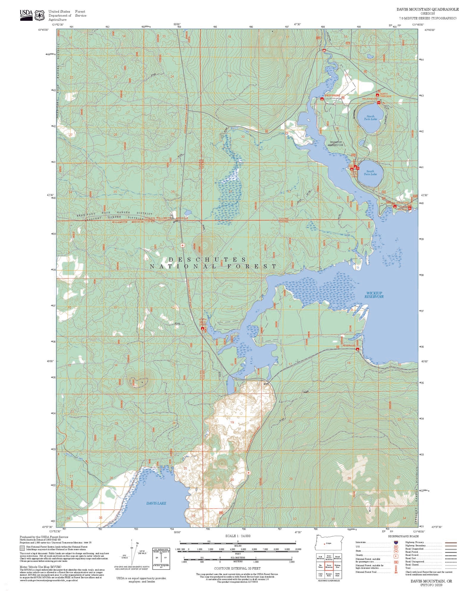 2025 Forest Service Topo Map of Davis Mountain Oregon – MyTopo Map Store