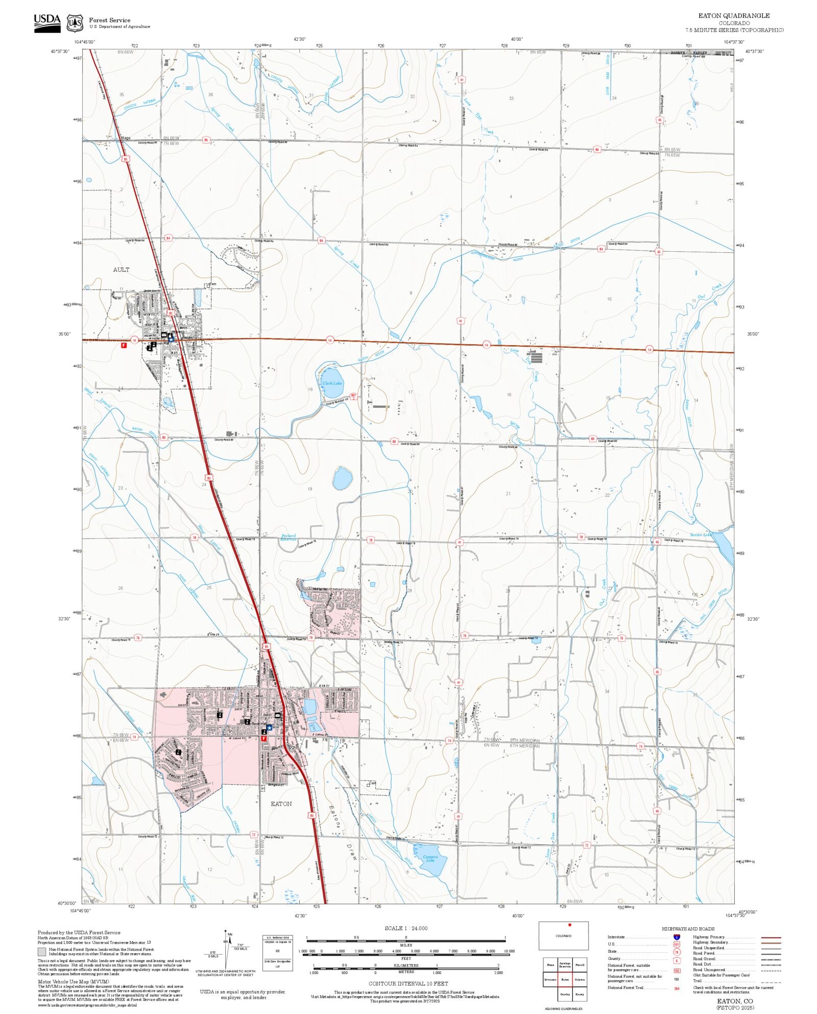 2025 Forest Service Topo Map of Eaton Colorado – MyTopo Map Store