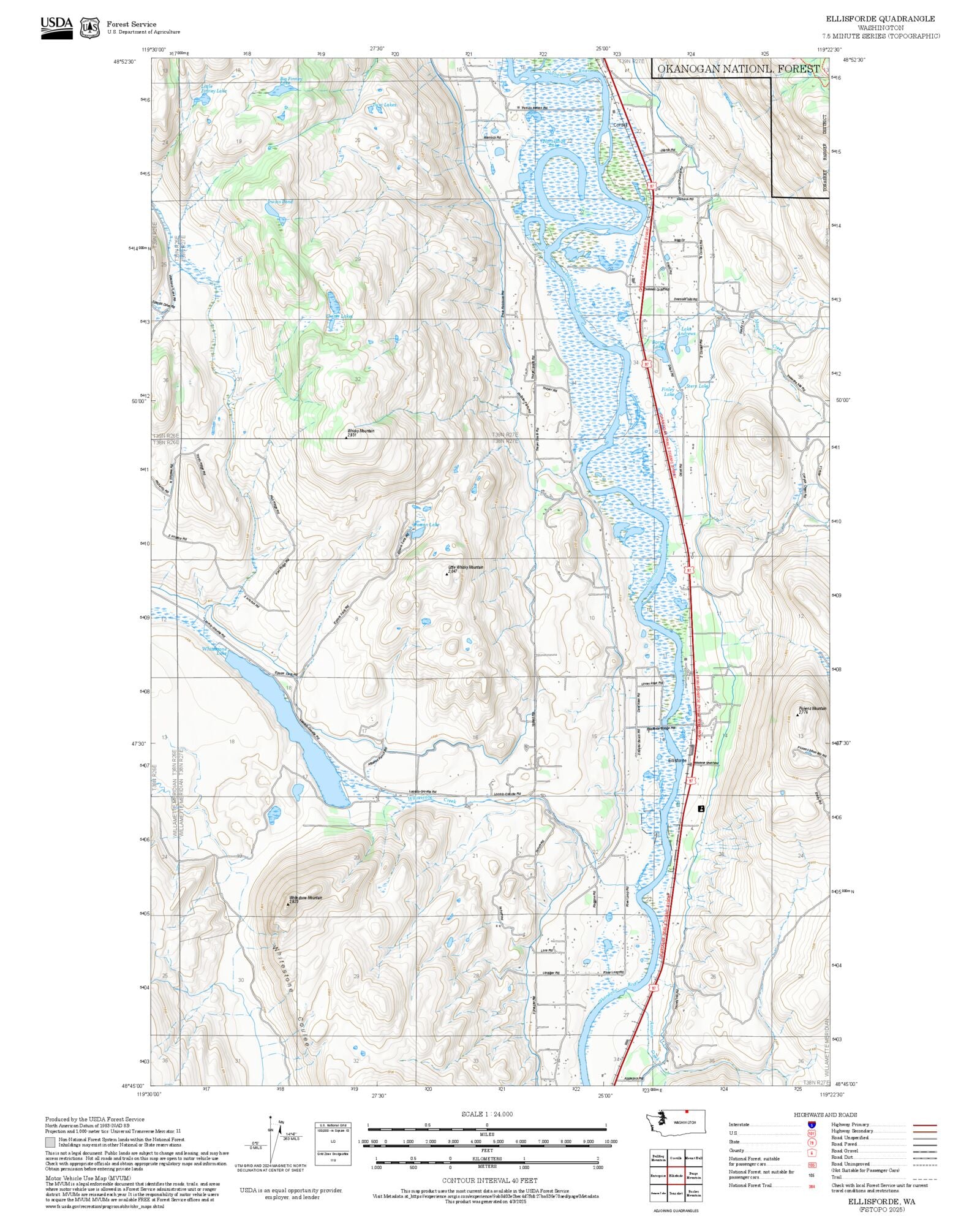 2025 Forest Service Topo Map of Ellisforde Washington – MyTopo Map Store
