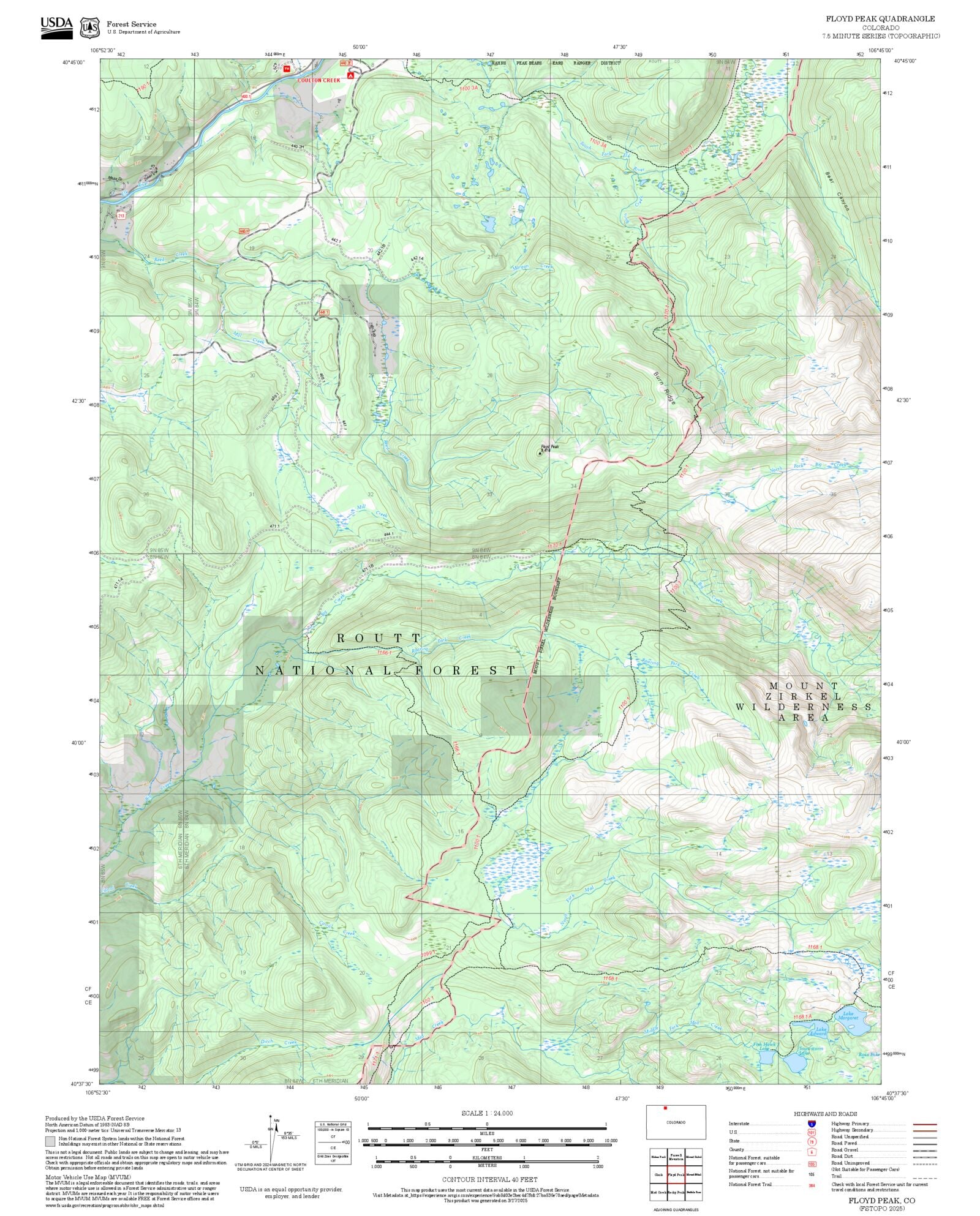 2025 Forest Service Topo Map of Floyd Peak Colorado – MyTopo Map Store
