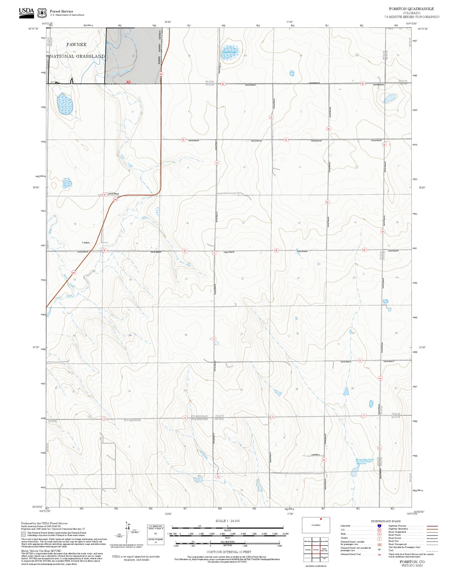 2025 Forest Service Topo Map of Fosston Colorado – MyTopo Map Store