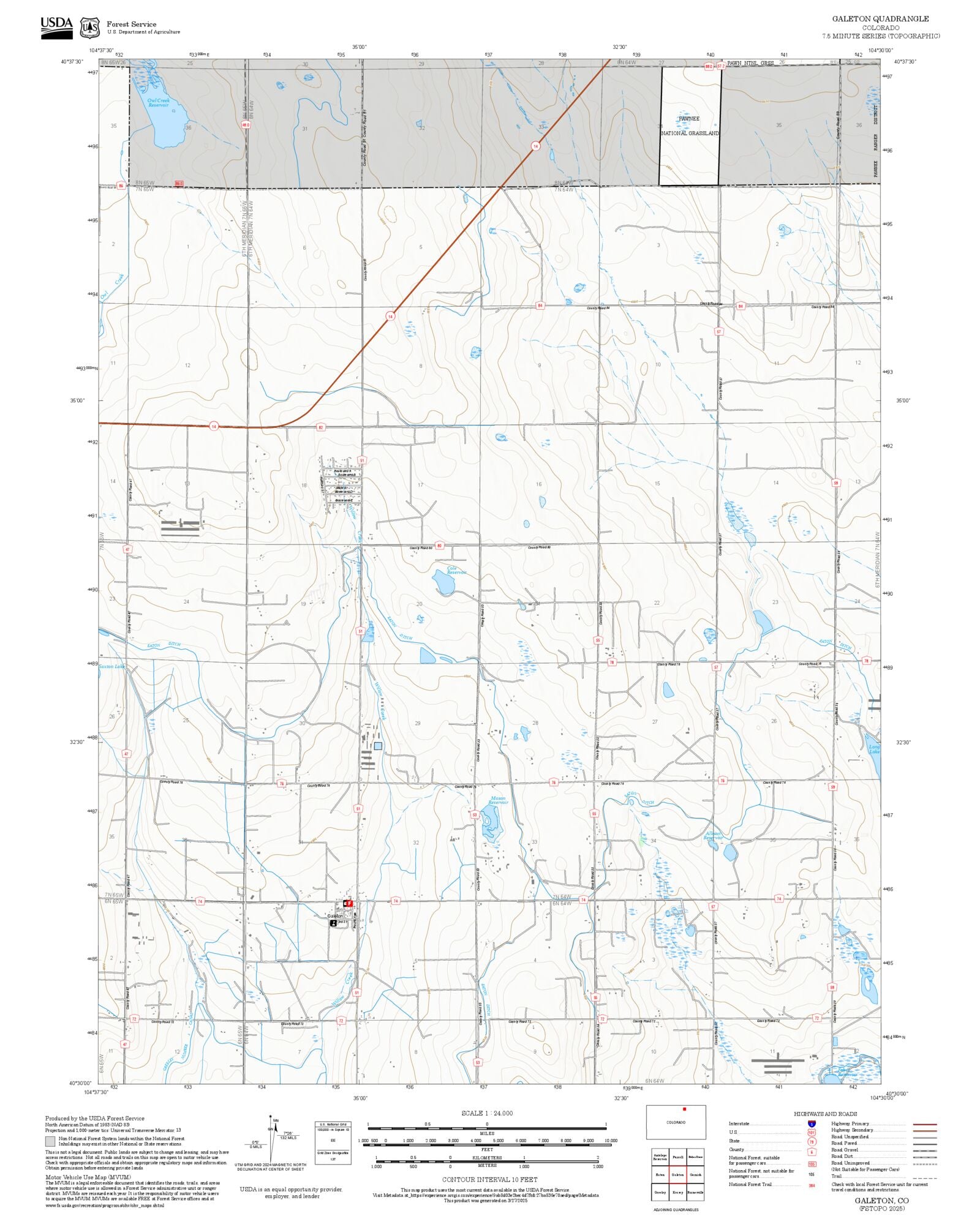 2025 Forest Service Topo Map of Galeton Colorado – MyTopo Map Store