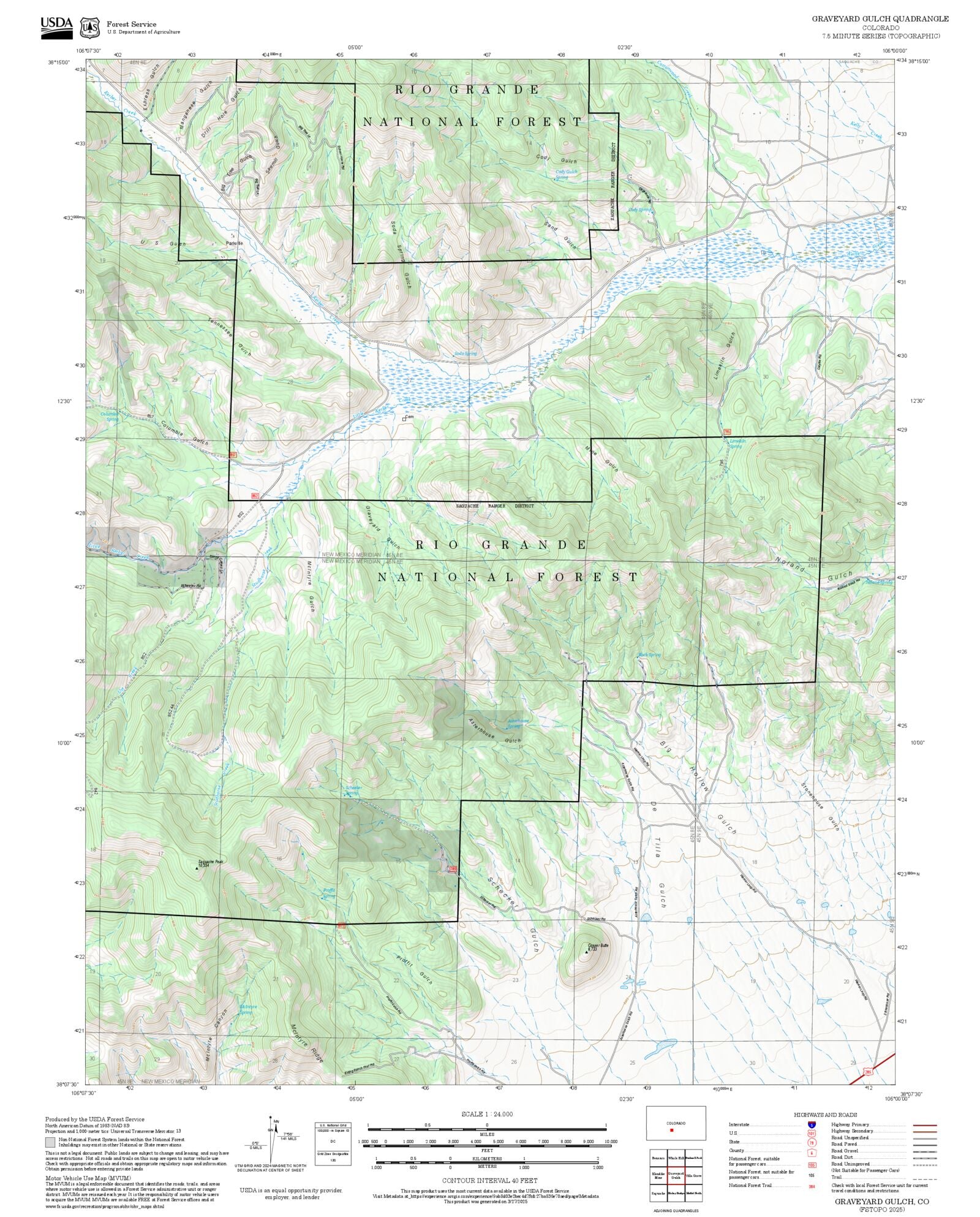 2025 Forest Service Topo Map of Graveyard Gulch Colorado – MyTopo Map Store