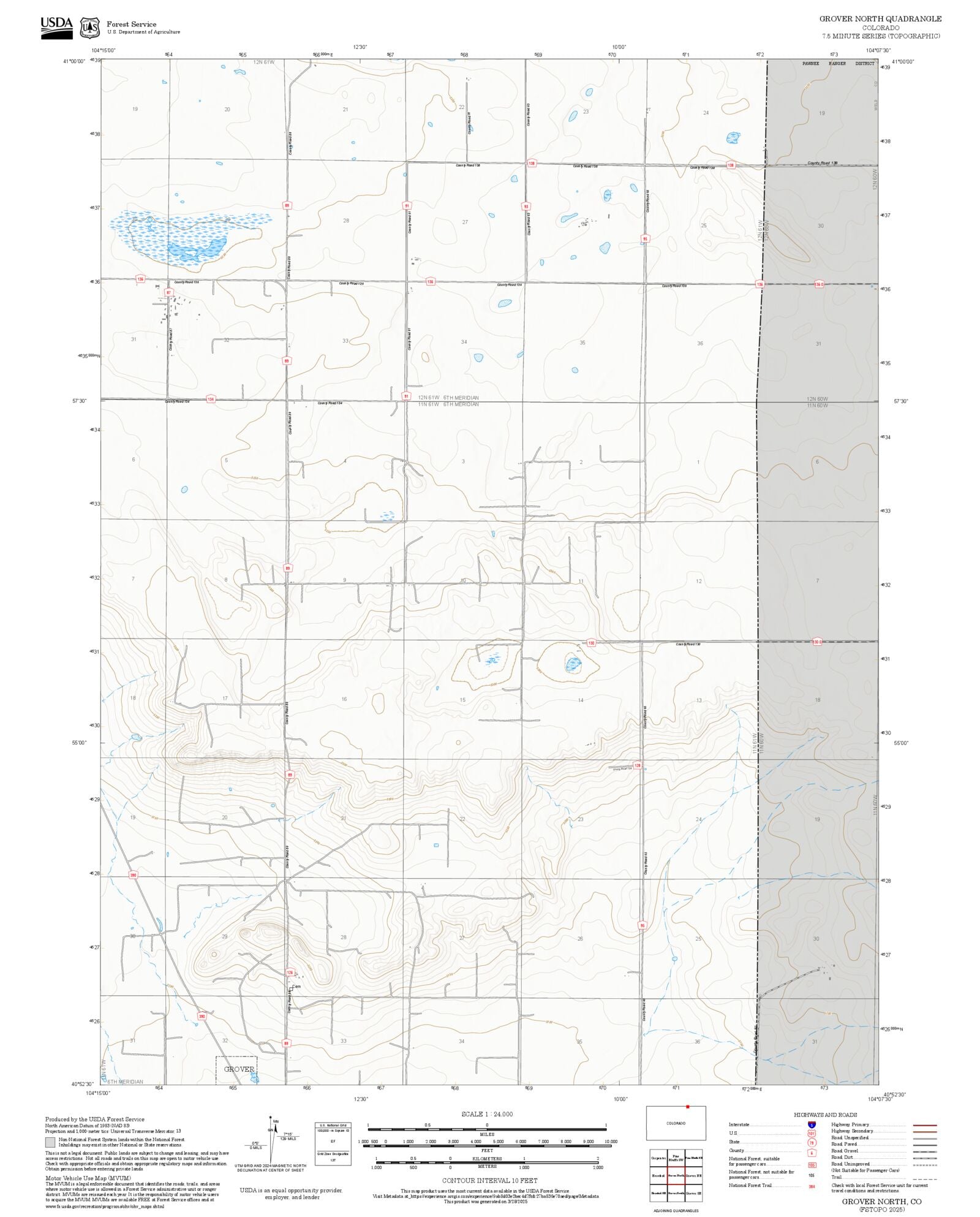 2025 Forest Service Topo Map of Grover North Colorado – MyTopo Map Store