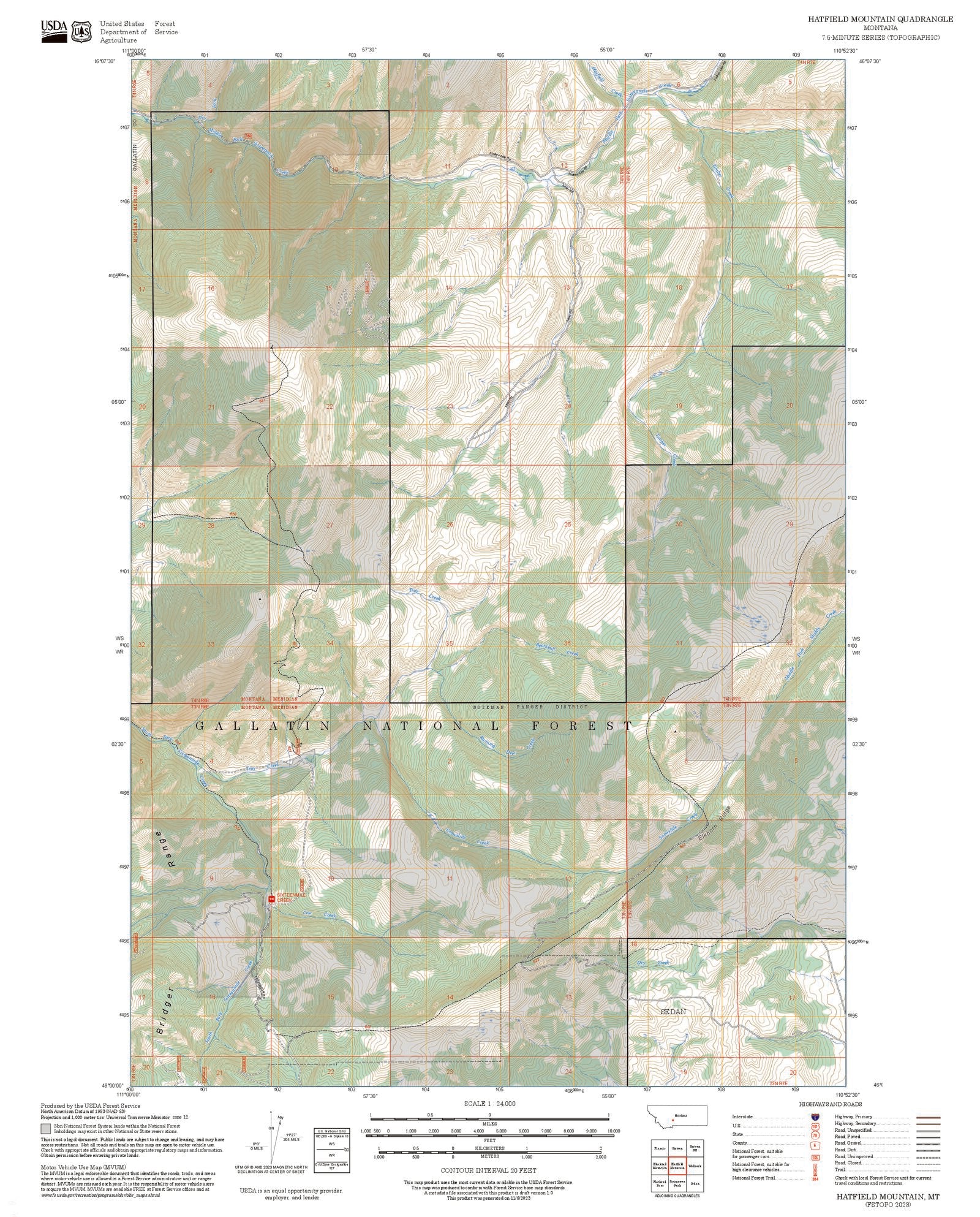 2025 Forest Service Topo Map of Hatfield Mountain Montana – MyTopo Map ...
