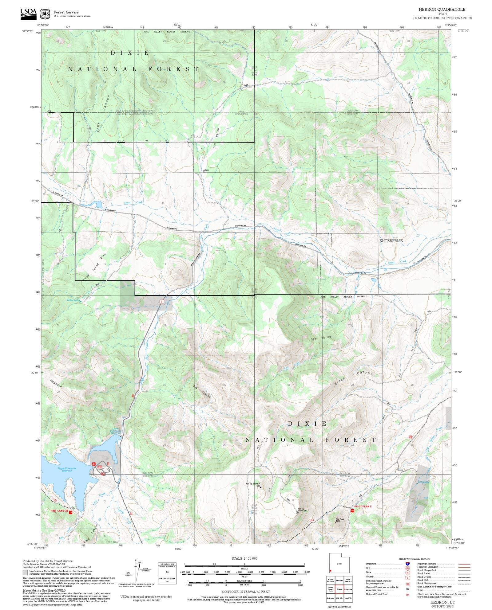 2025 Forest Service Topo Map of Hebron Utah – MyTopo Map Store