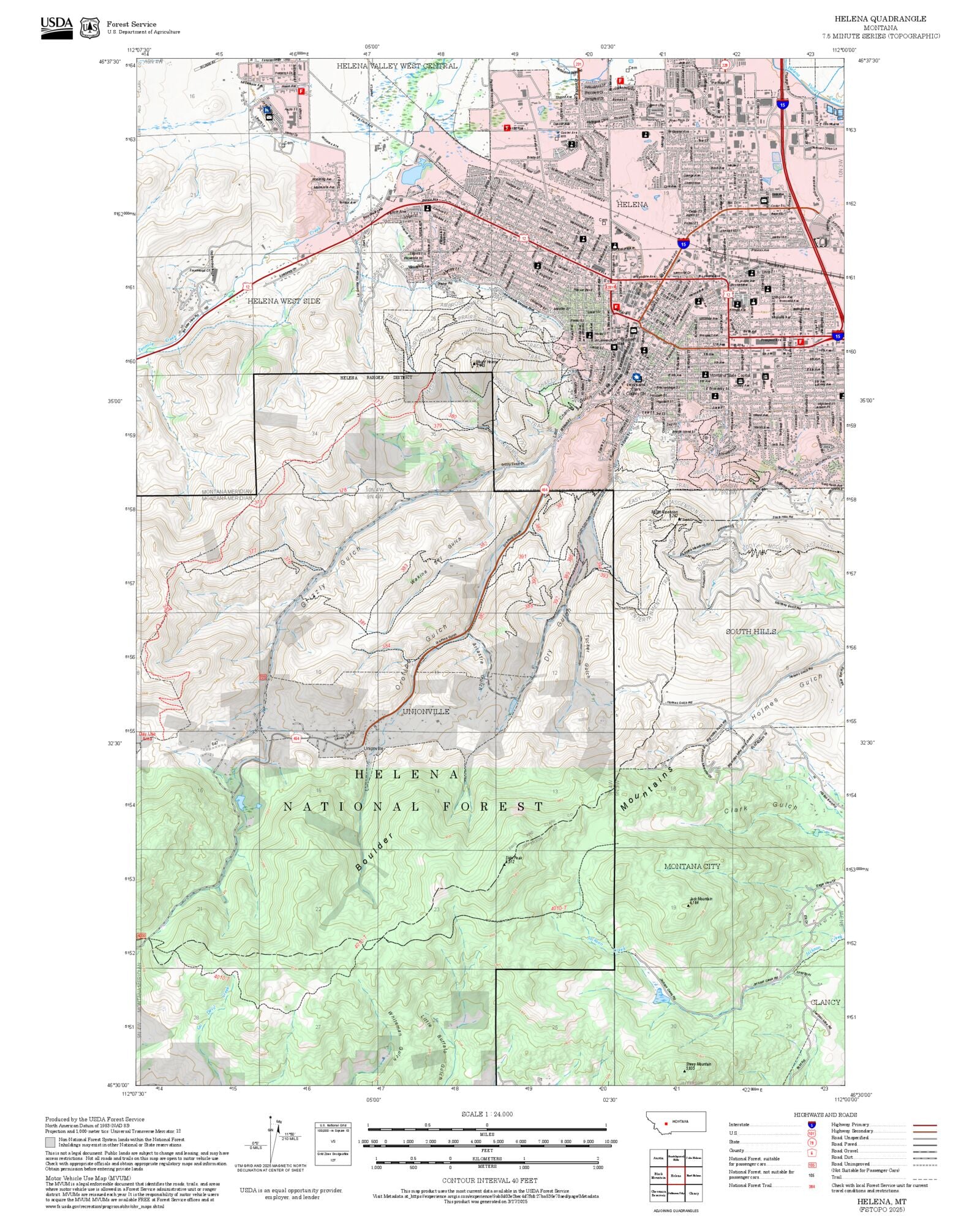 2025 Forest Service Topo Map of Helena Montana – MyTopo Map Store