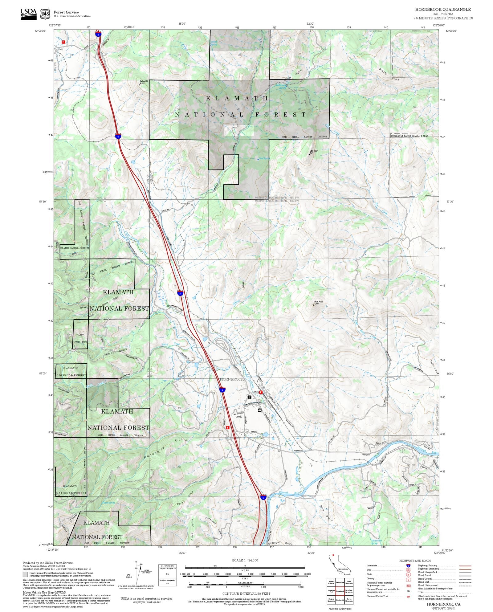 2025 Forest Service Topo Map of Hornbrook California – MyTopo Map Store