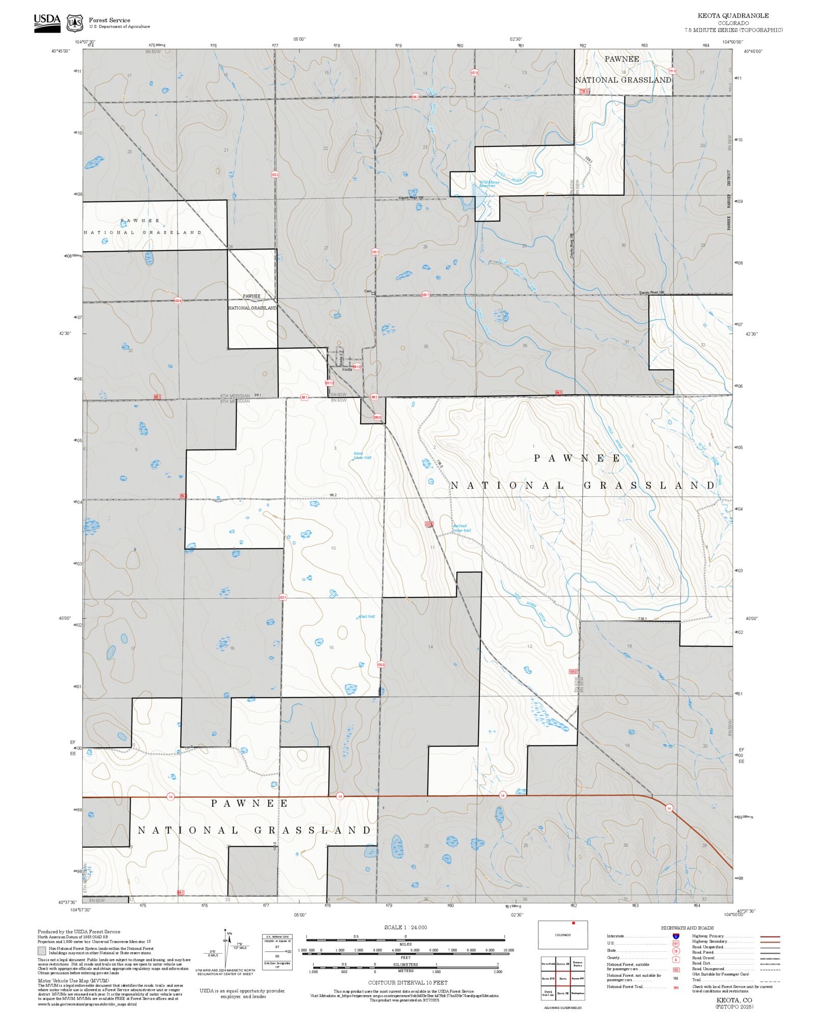 2025 Forest Service Topo Map of Keota Colorado – MyTopo Map Store