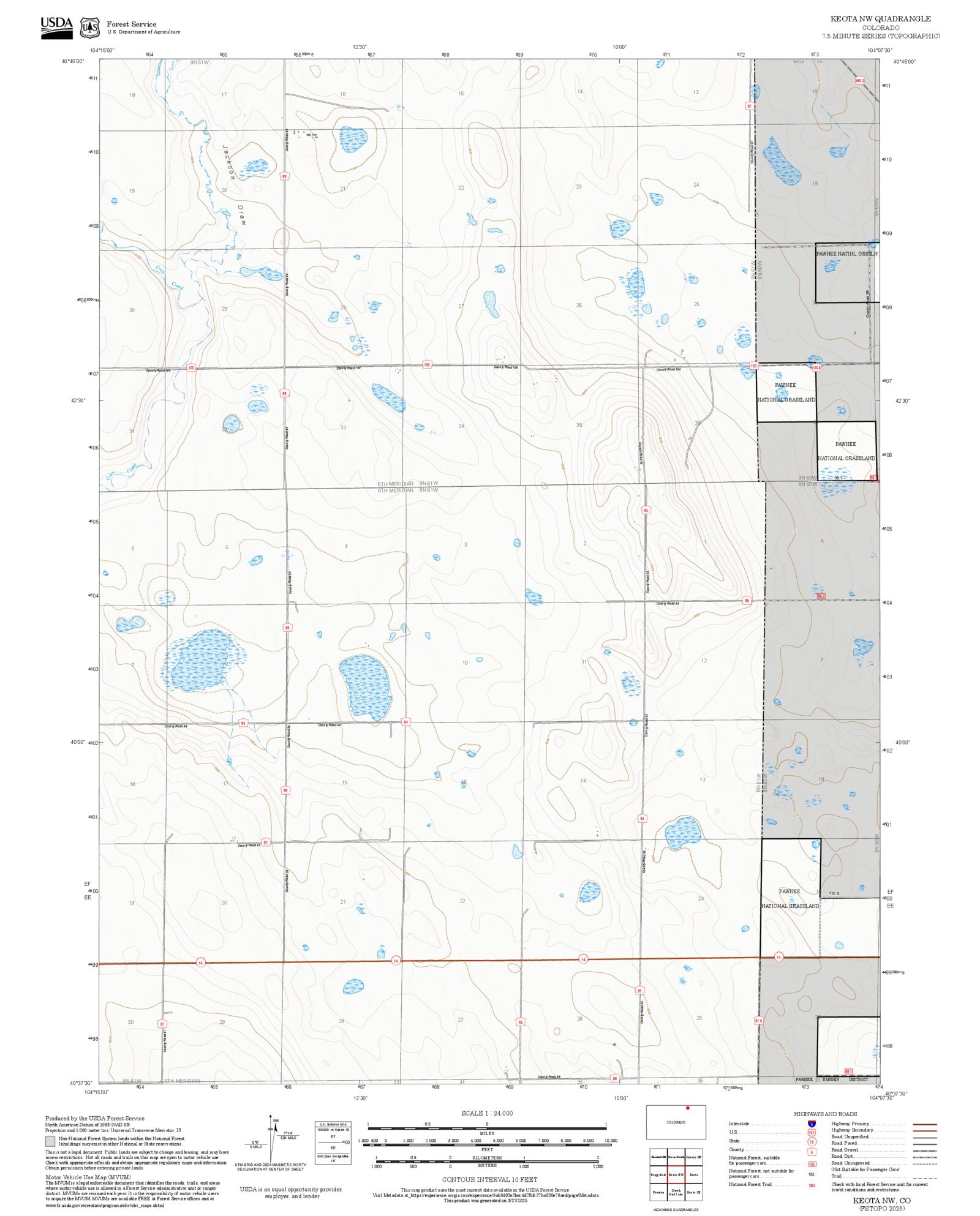 2025 Forest Service Topo Map of Keota NW Colorado – MyTopo Map Store