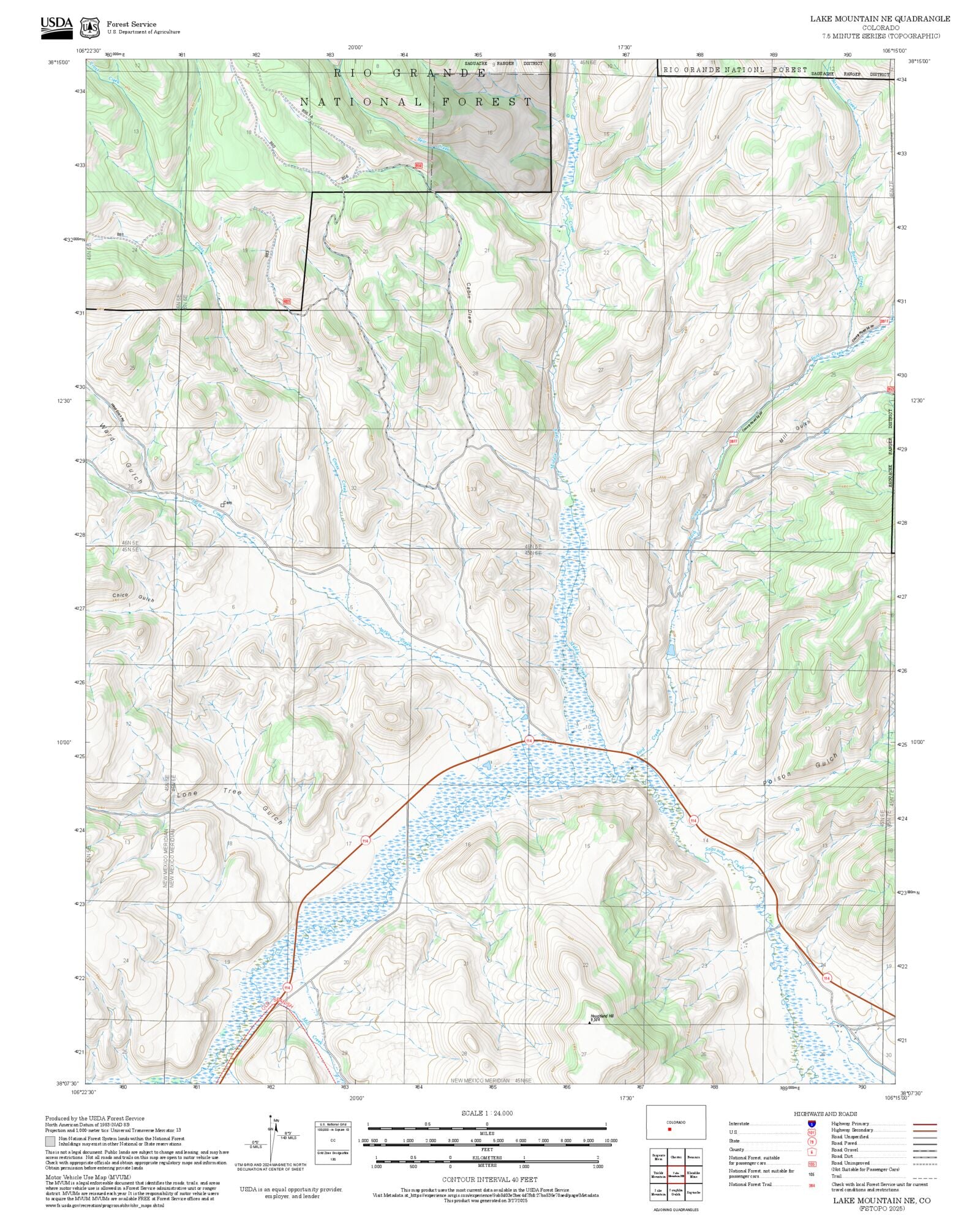 2025 Forest Service Topo Map of Lake Mountain NE Colorado – MyTopo Map ...
