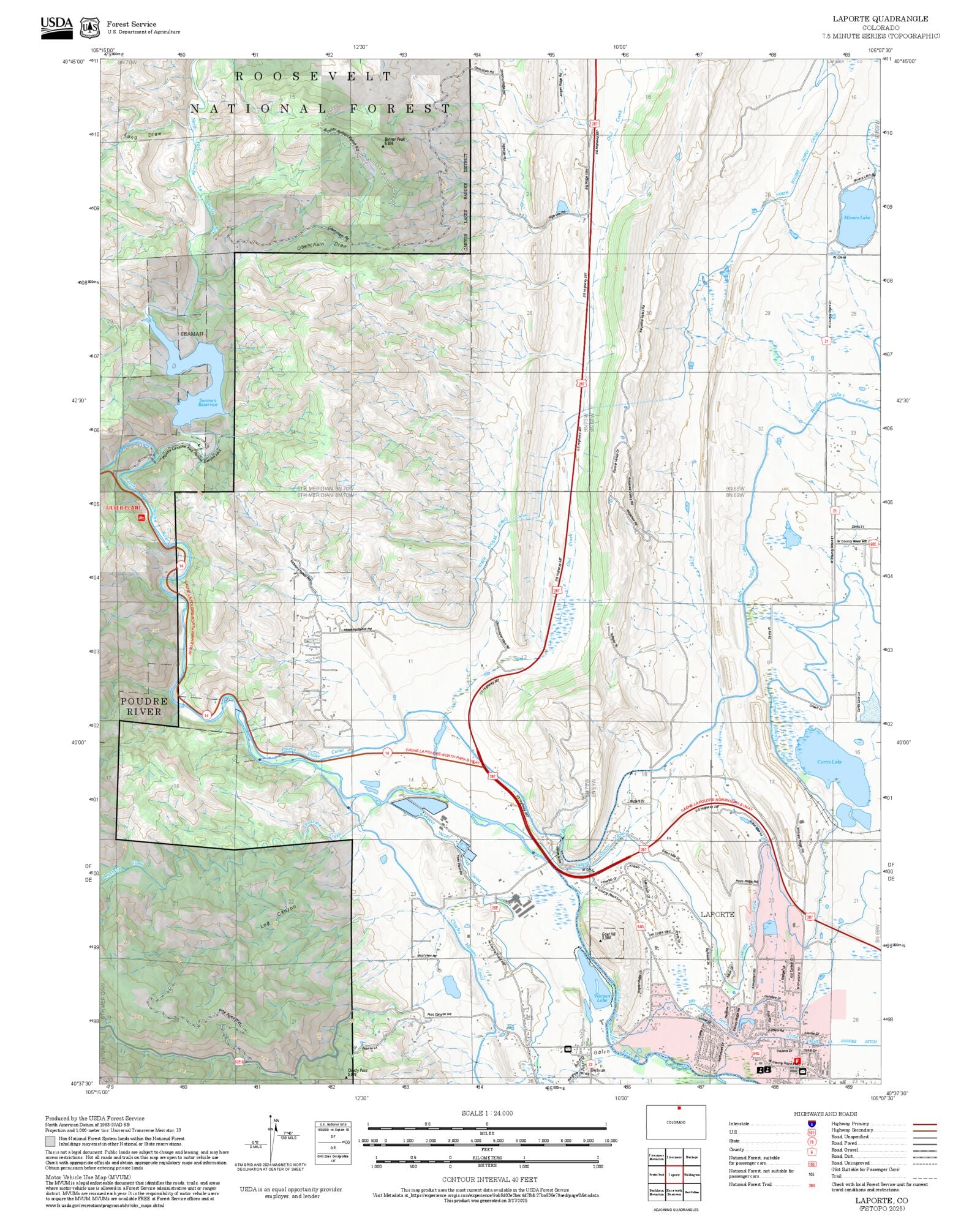 2025 Forest Service Topo Map of Laporte Colorado – MyTopo Map Store