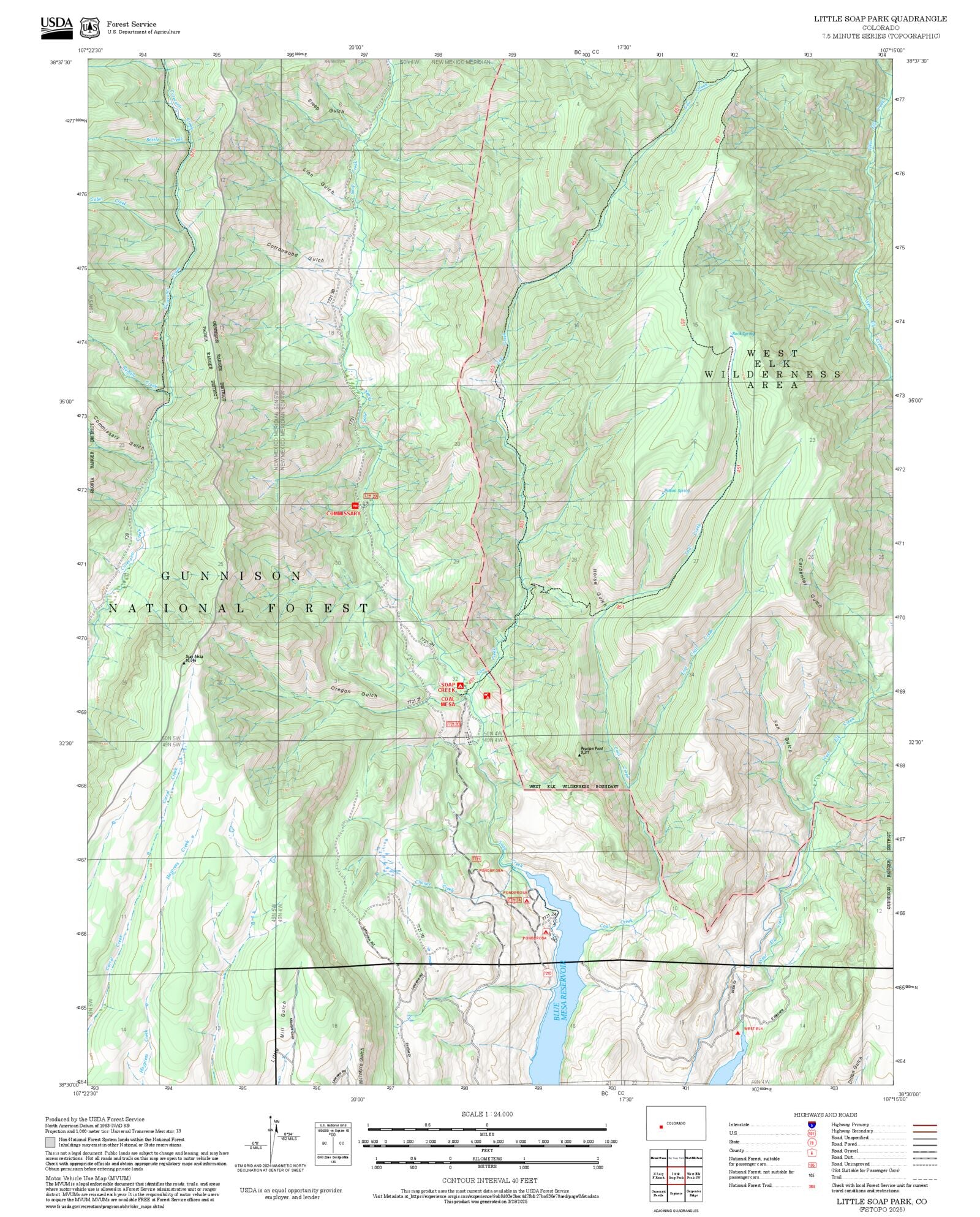 2025 Forest Service Topo Map of Little Soap Park Colorado – MyTopo Map ...