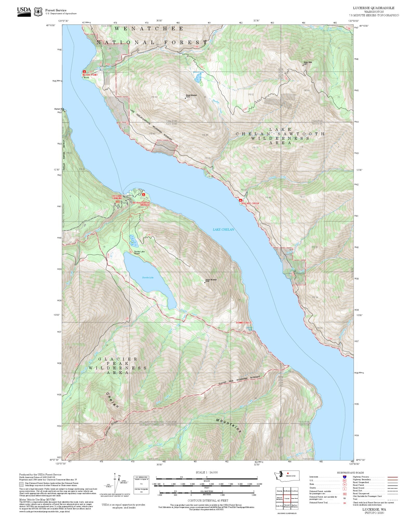 2025 Forest Service Topo Map of Lucerne Washington – MyTopo Map Store