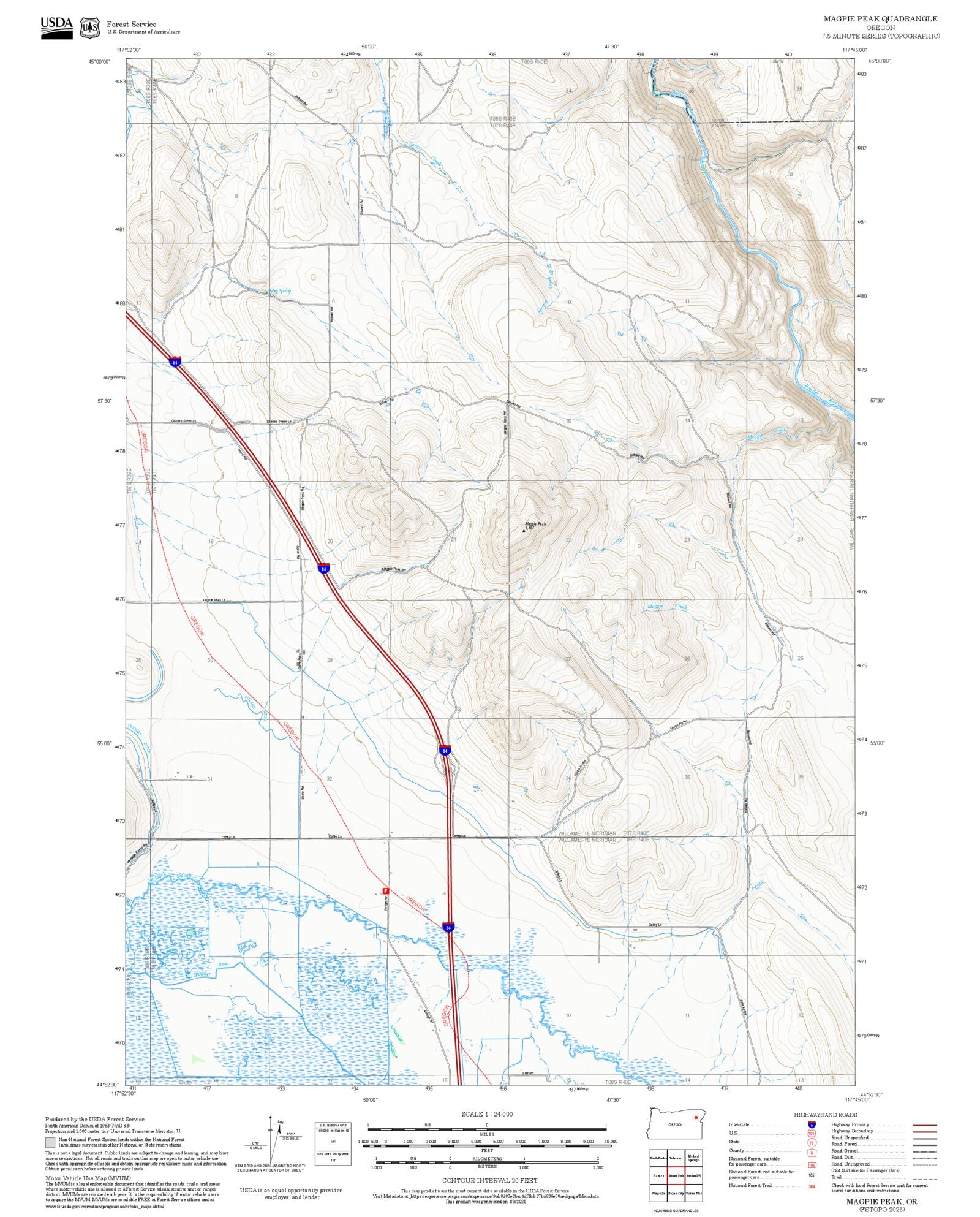2025 Forest Service Topo Map of Magpie Peak Oregon – MyTopo Map Store