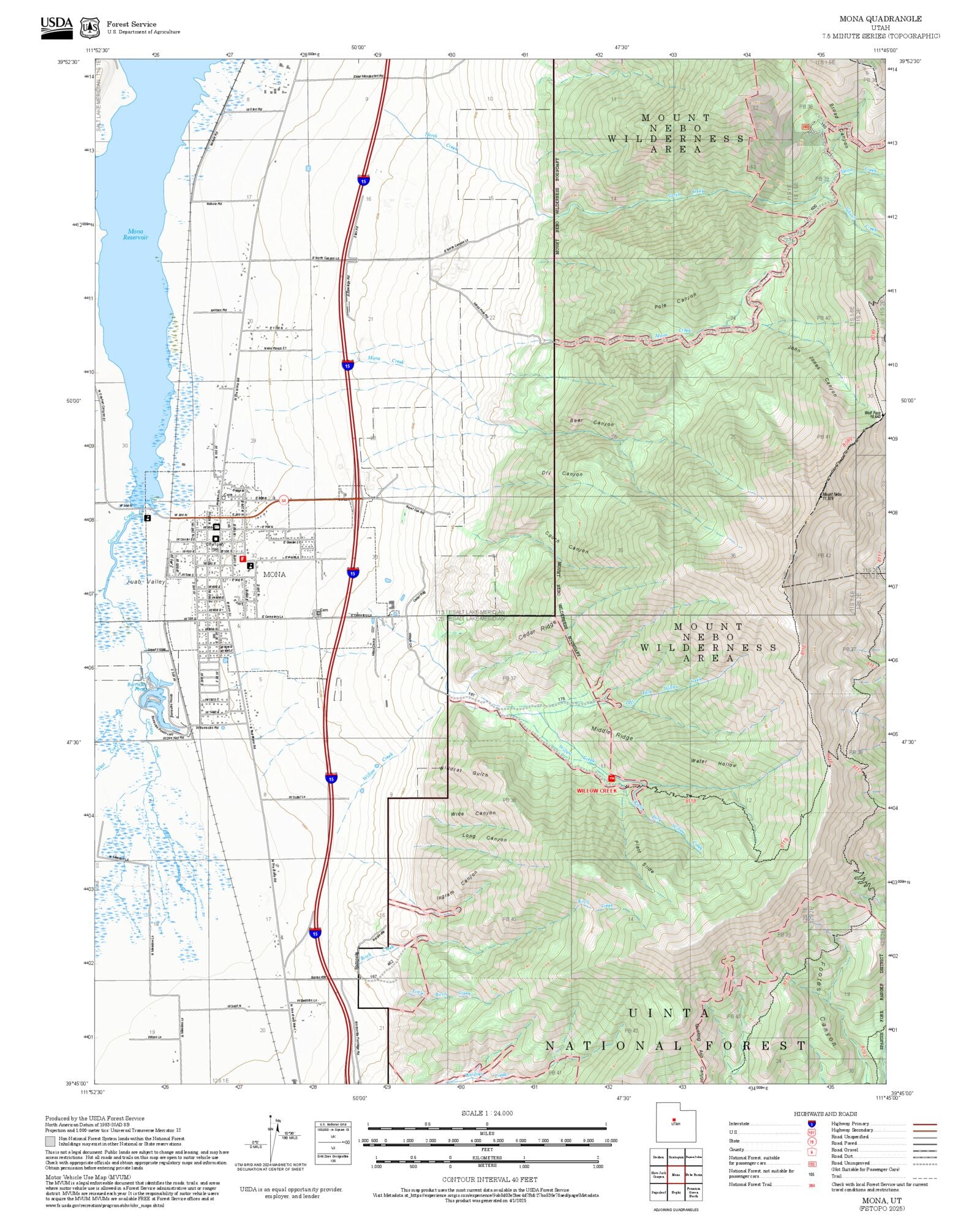 2025 Forest Service Topo Map of Mona Utah – MyTopo Map Store
