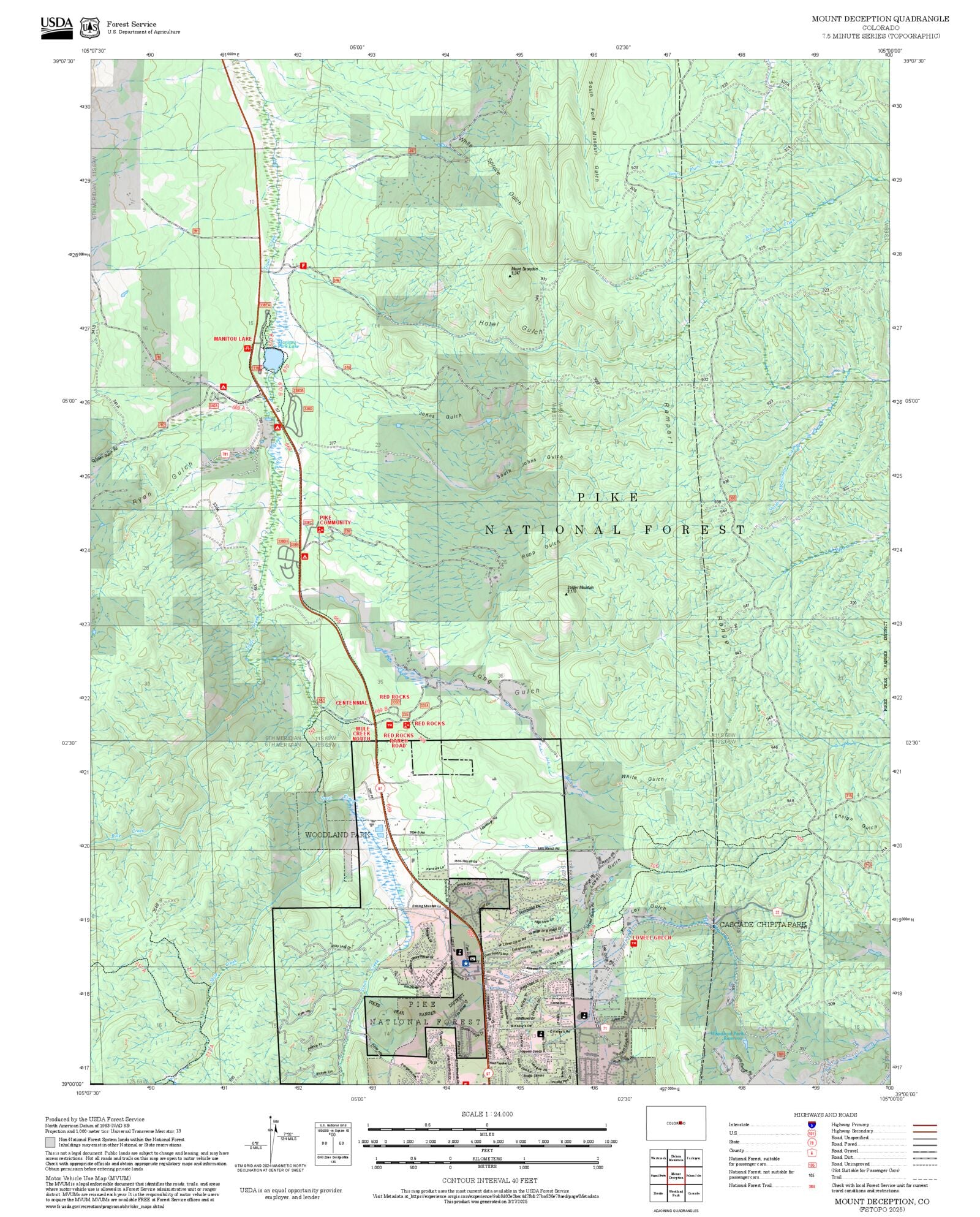 2025 Forest Service Topo Map of Mount Deception Colorado – MyTopo Map Store