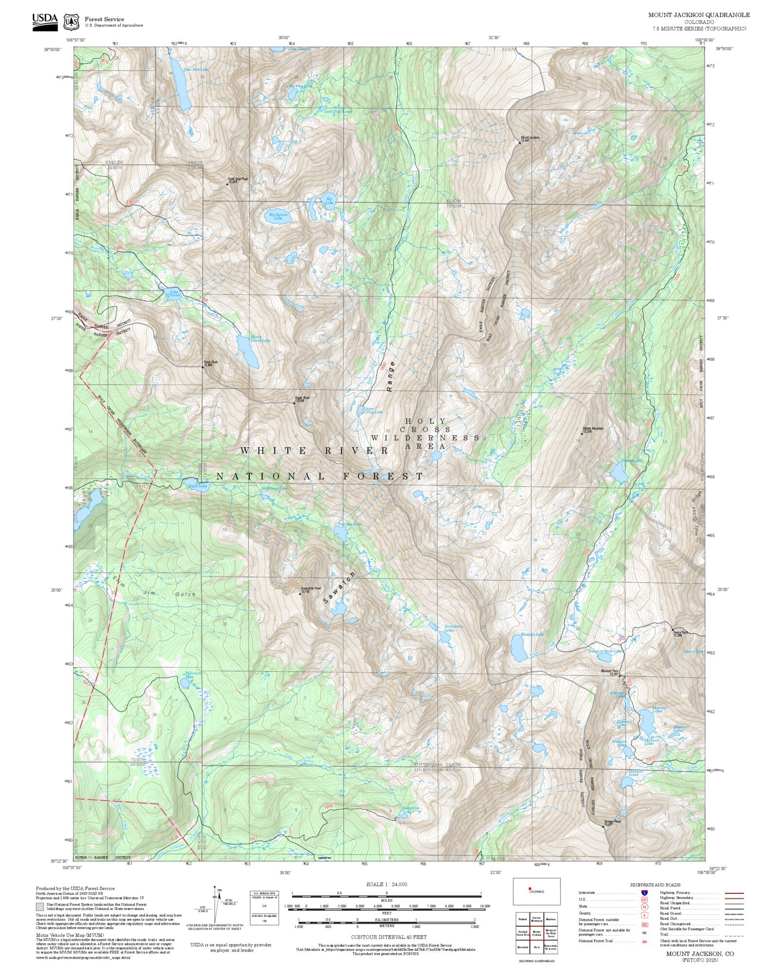 2025 Forest Service Topo Map of Mount Jackson Colorado – MyTopo Map Store