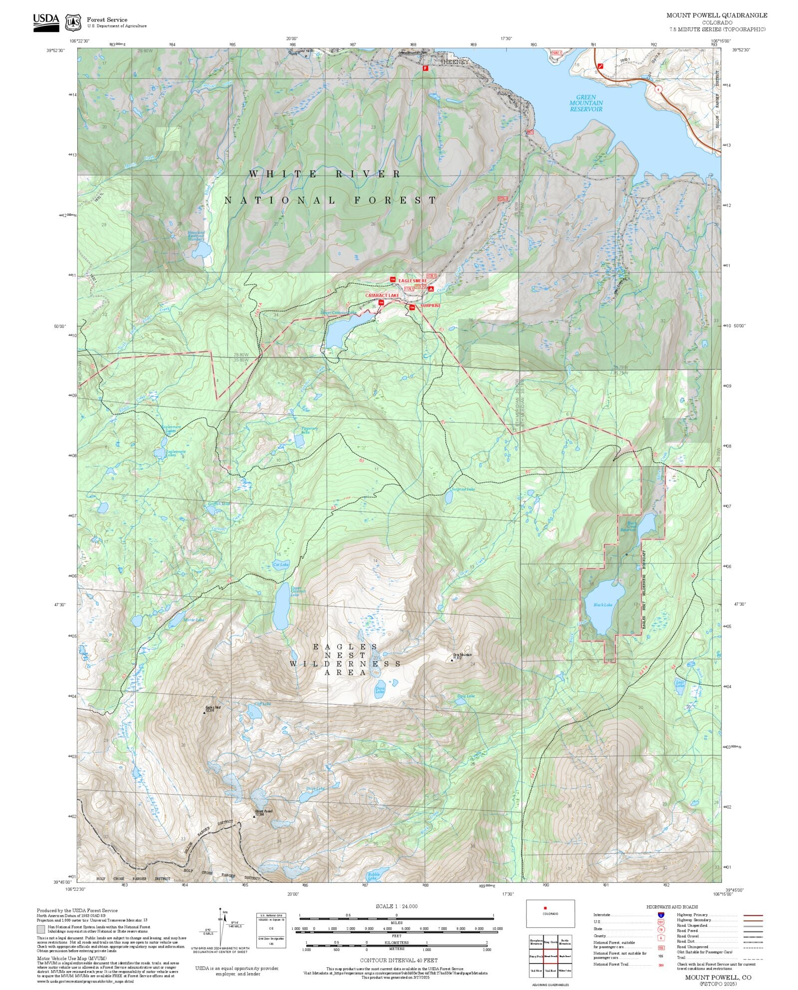 2025 Forest Service Topo Map of Mount Powell Colorado – MyTopo Map Store