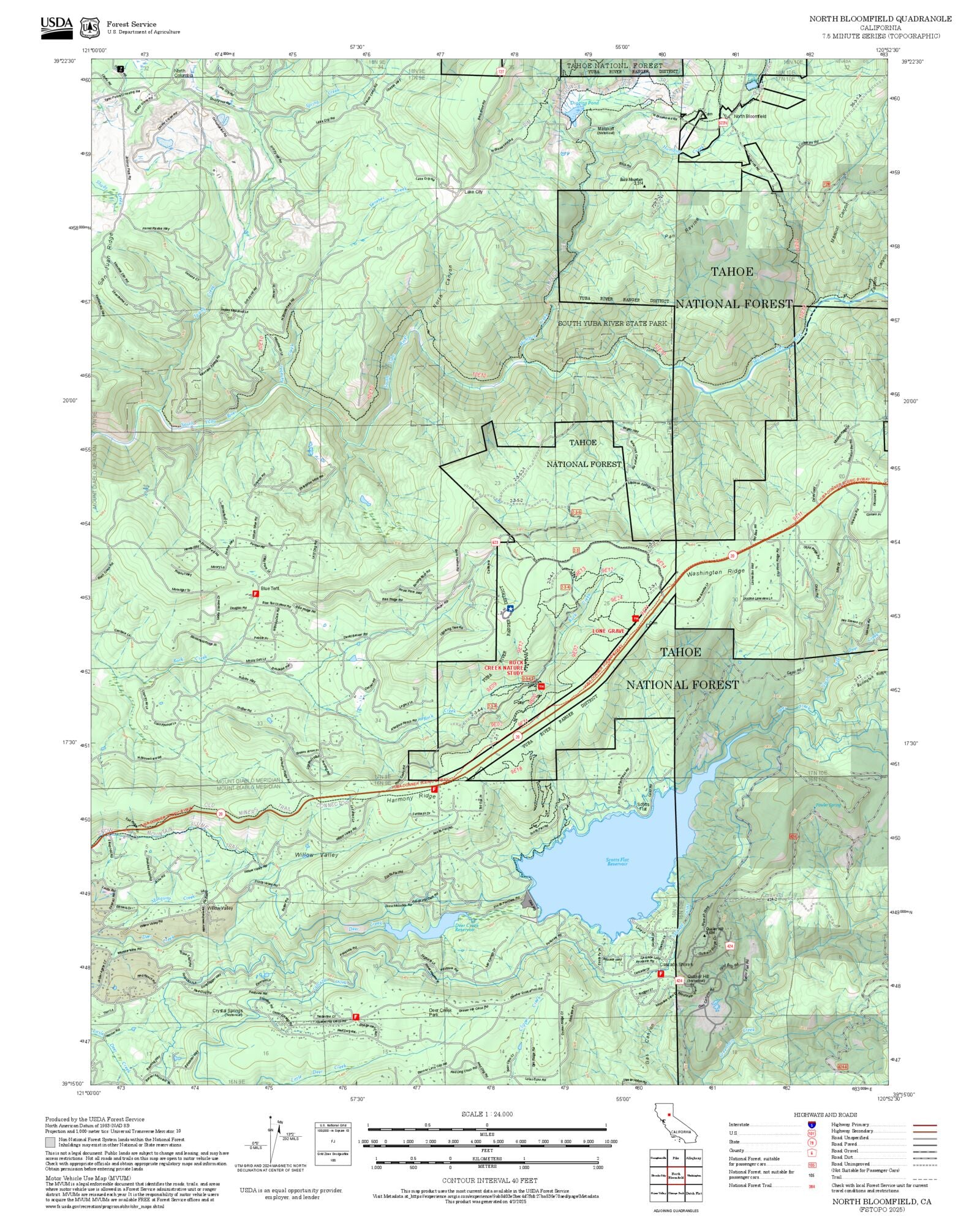 2025 Forest Service Topo Map of North Bloomfield California – MyTopo ...