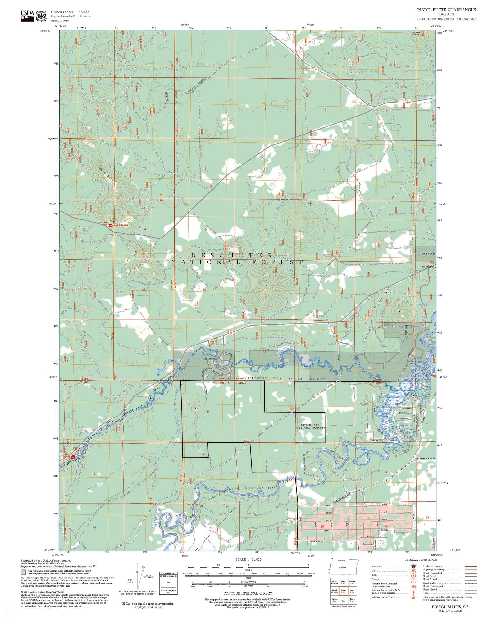 2025 Forest Service Topo Map of Pistol Butte Oregon – MyTopo Map Store