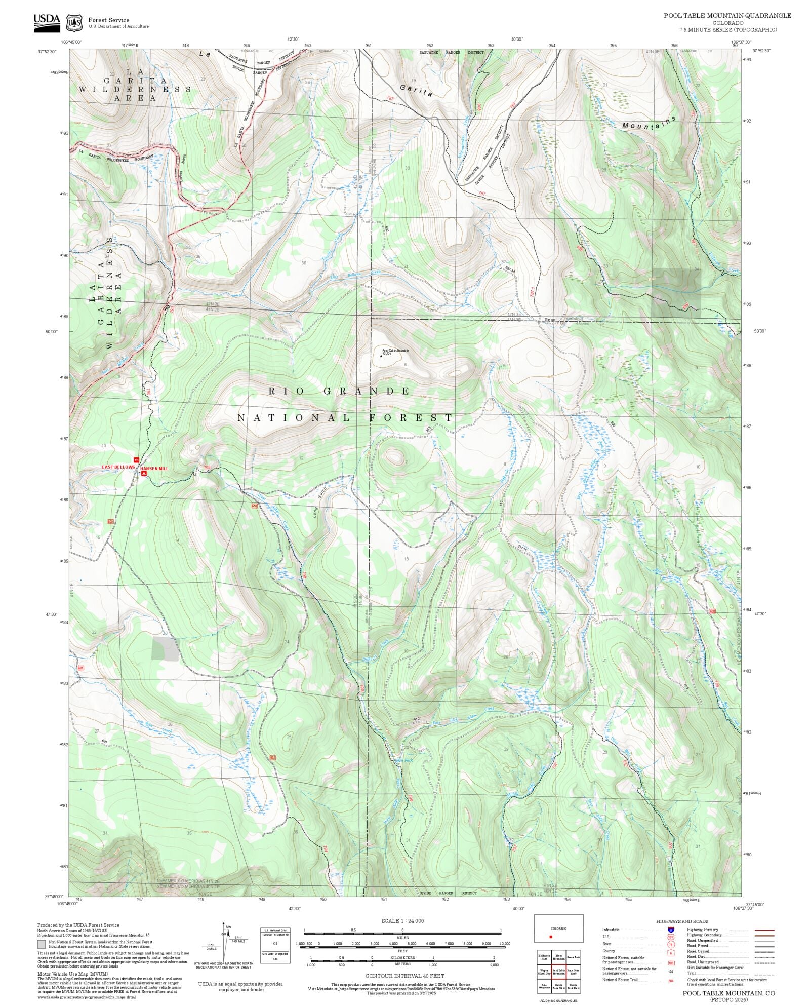 2025 Forest Service Topo Map of Pool Table Mountain Colorado – MyTopo ...