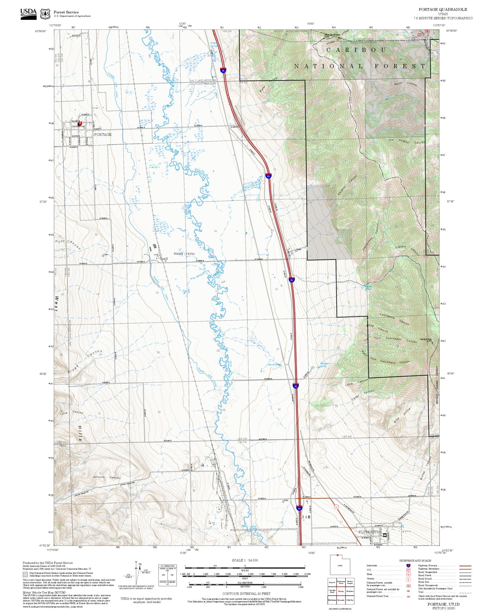 2025 Forest Service Topo Map of Portage Utah – MyTopo Map Store