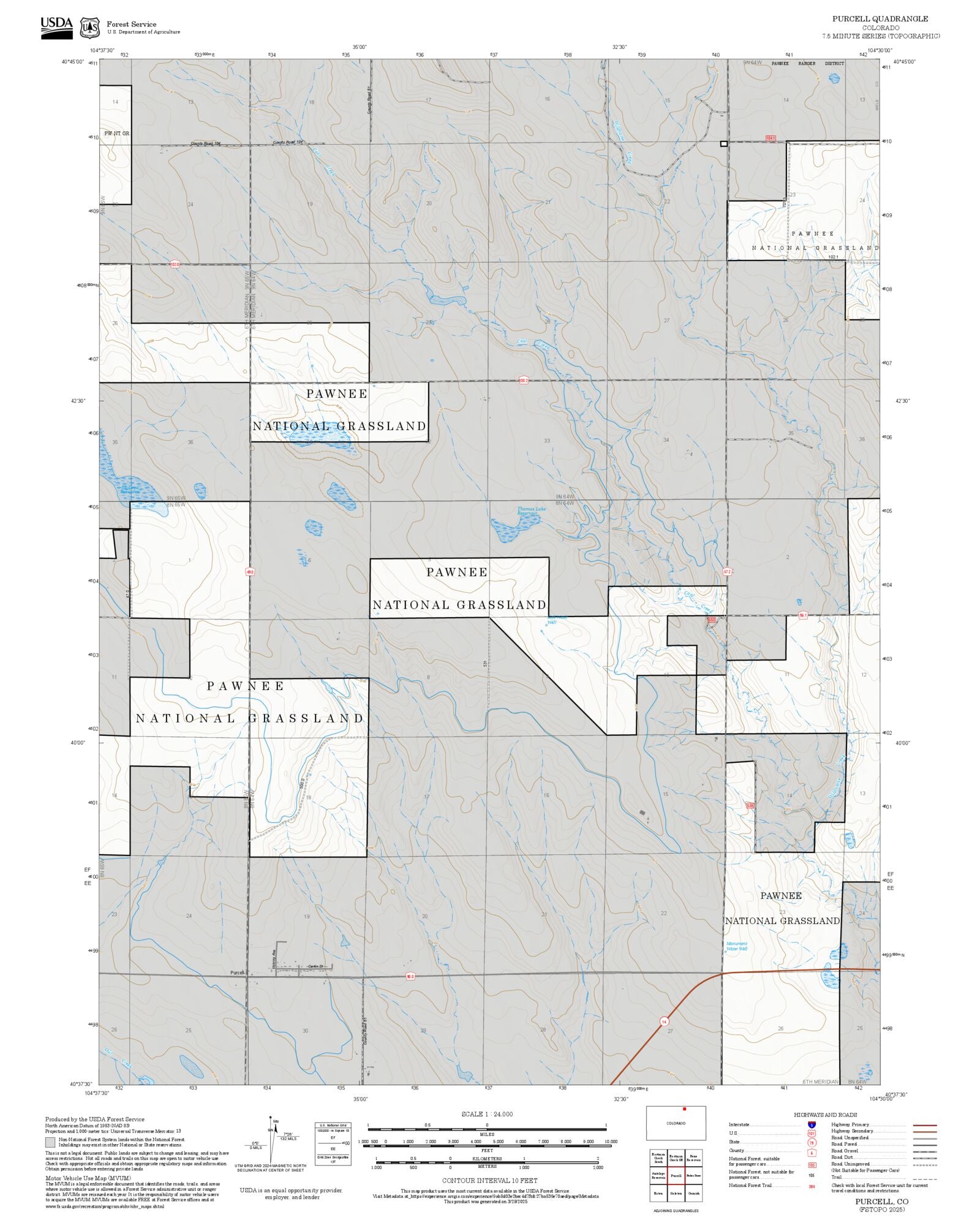 2025 Forest Service Topo Map of Purcell Colorado – MyTopo Map Store