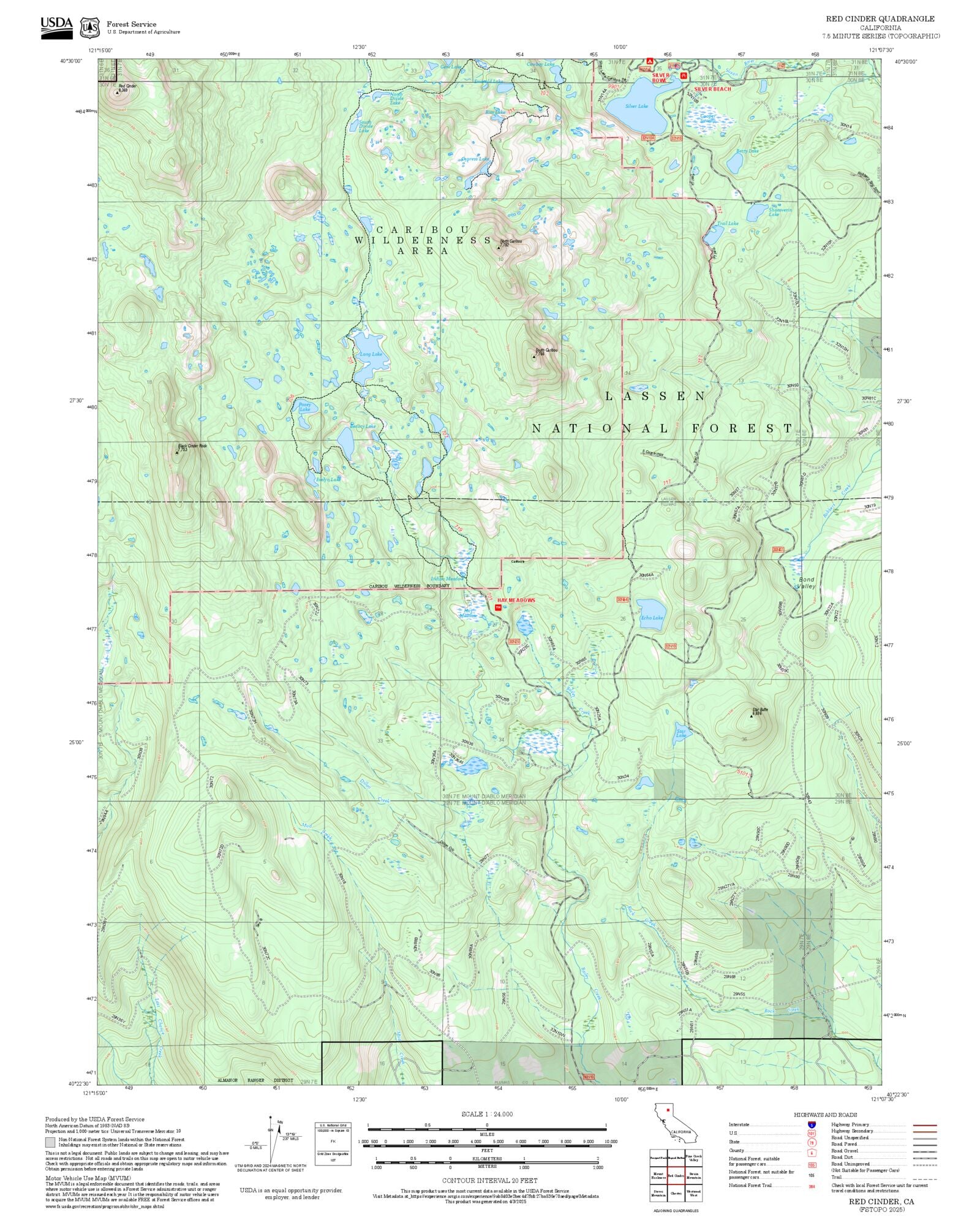 2025 Forest Service Topo Map of Red Cinder California – MyTopo Map Store